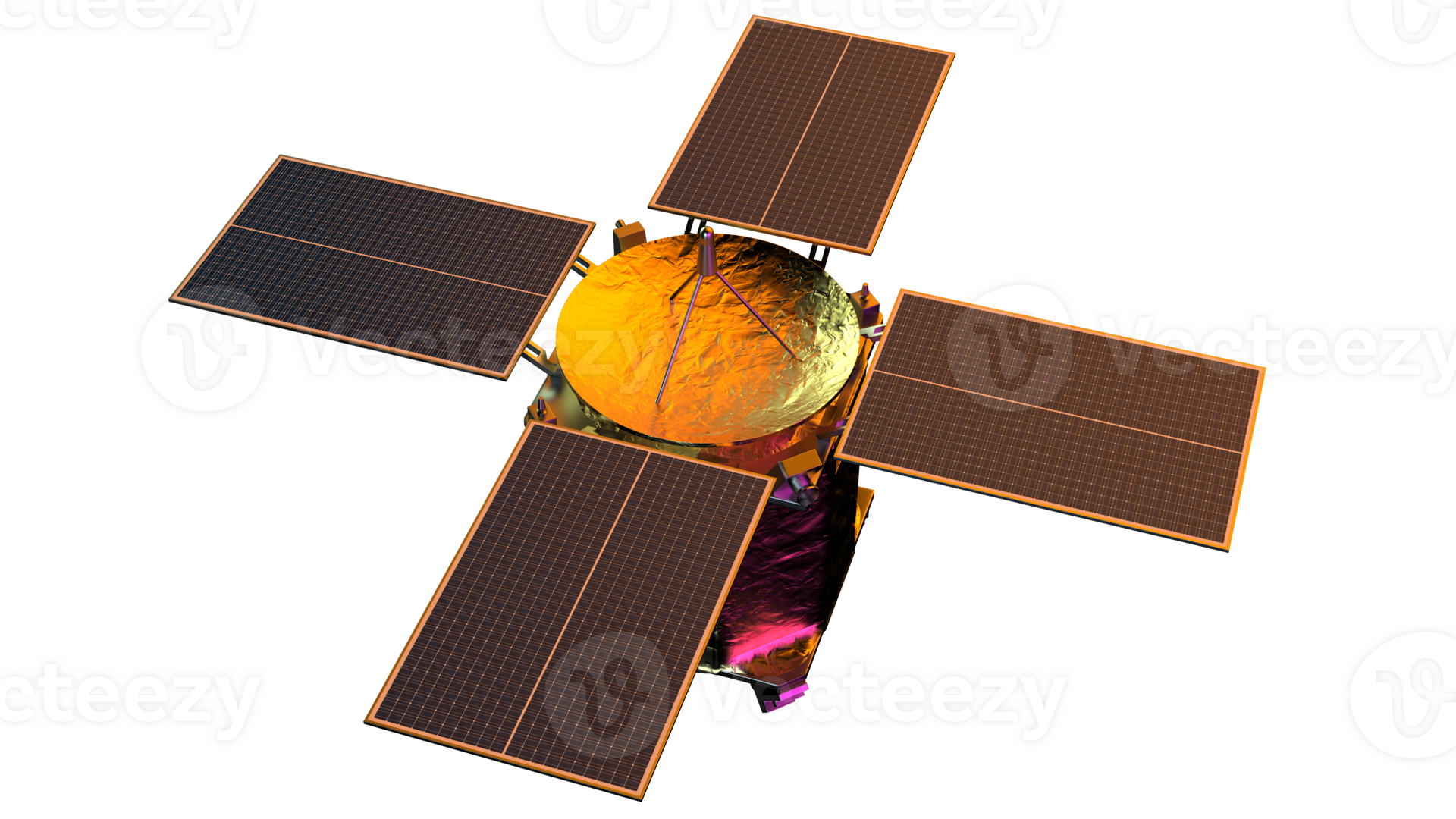 Space Satellite Orbiting In Space 3d Rendering Illustration 35321044 Png