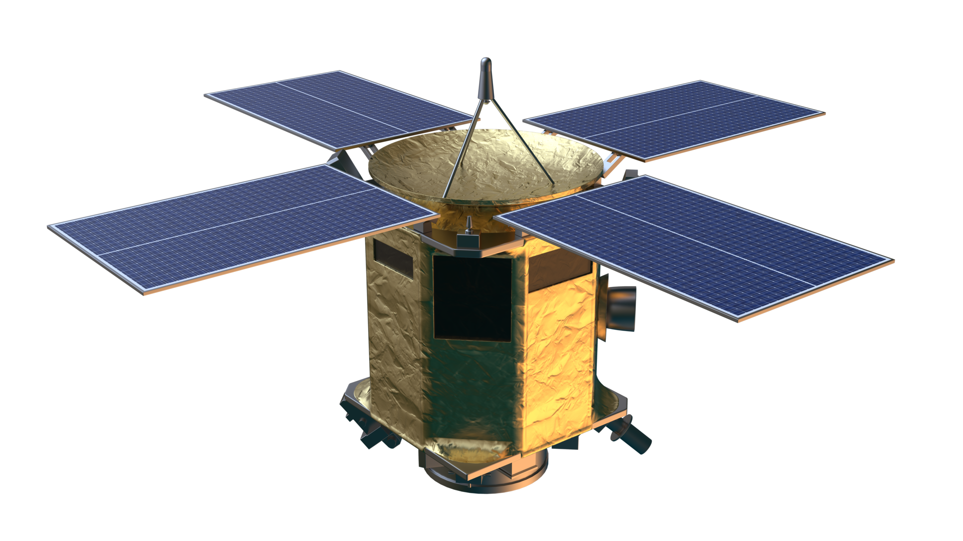 Space Satellite Orbiting In Space 3d Rendering Illustration 35321051 Png