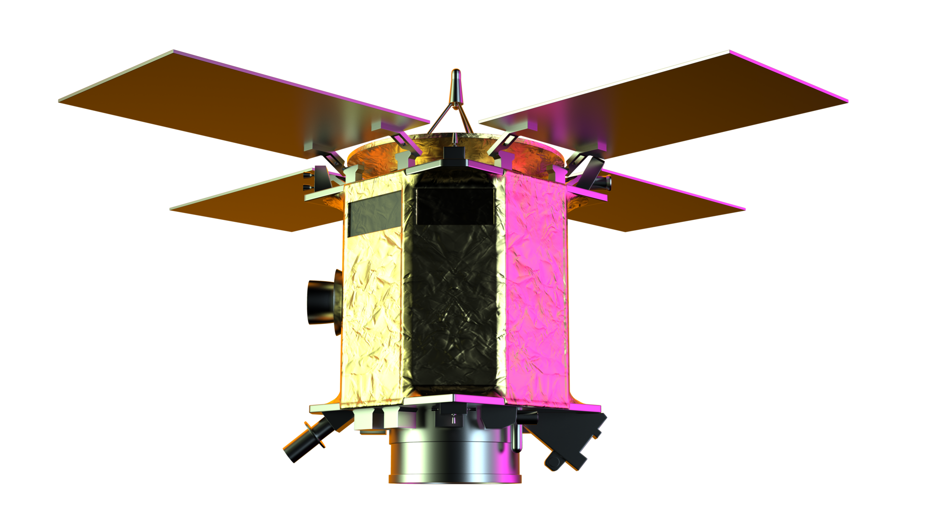 Space Satellite Orbiting In Space 3d Rendering Illustration 35321078 Png