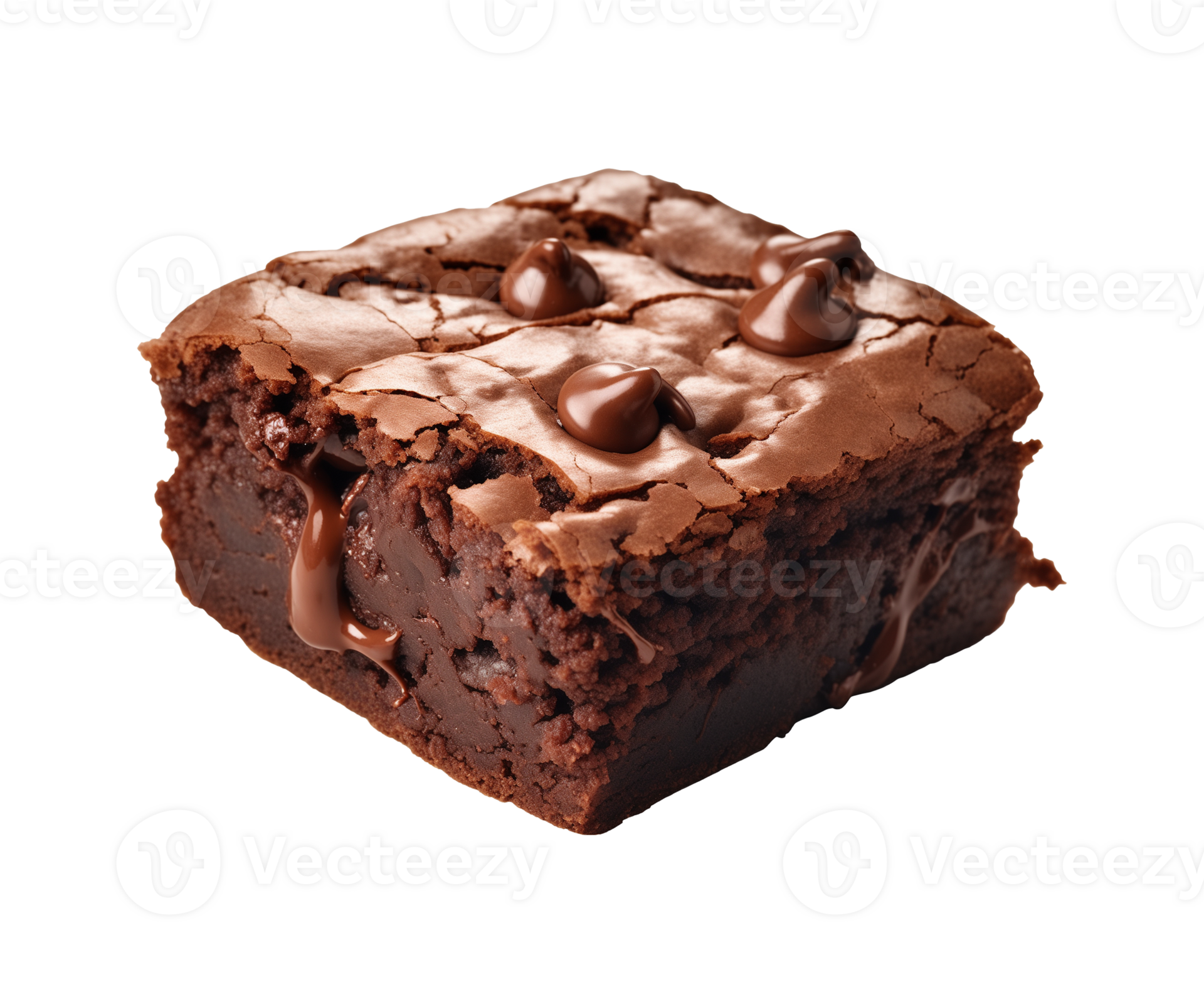 AI generated piece of tasty chocolate brownie isolated on a transparent background, PNG 35321787 PNG