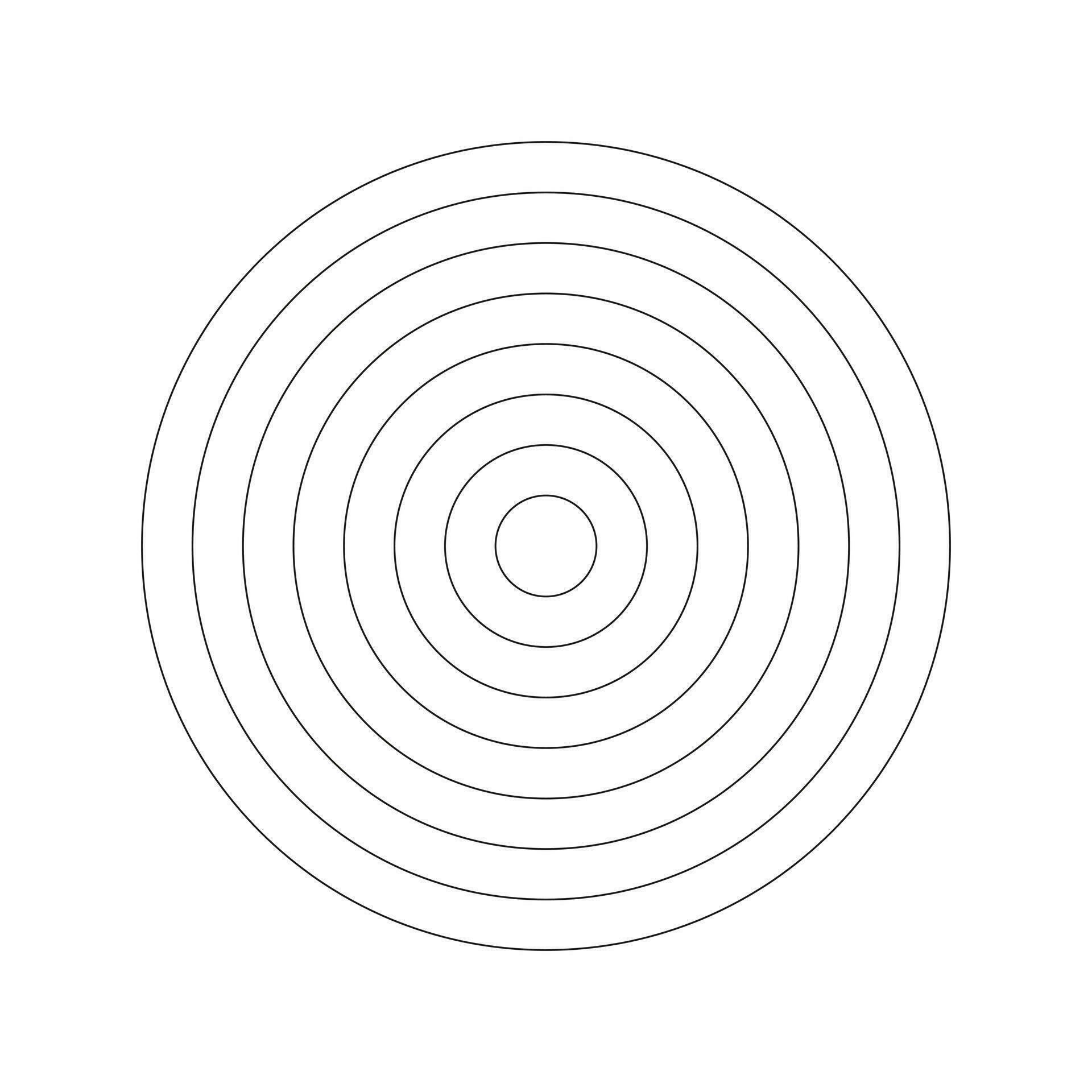 Polar grid of 7 concentric circles. Wheel of life, habits tracker ... Polar grid of 7 concentric circles. Wheel of life, habits tracker ...