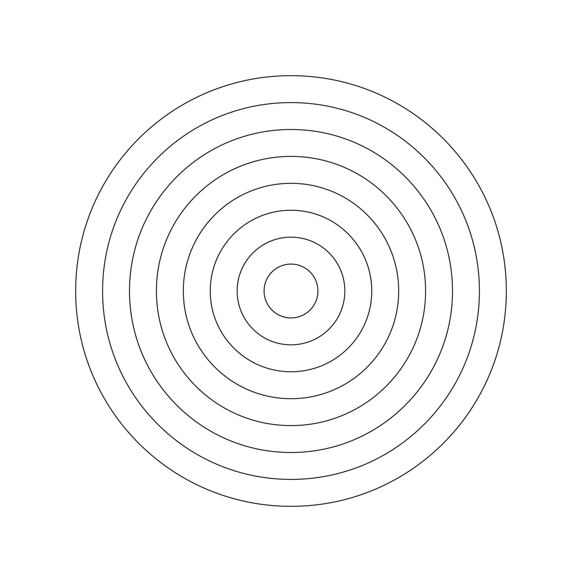 Polar grid of 7 concentric circles. Wheel of life, habits tracker ... Polar grid of 7 concentric circles. Wheel of life, habits tracker ...