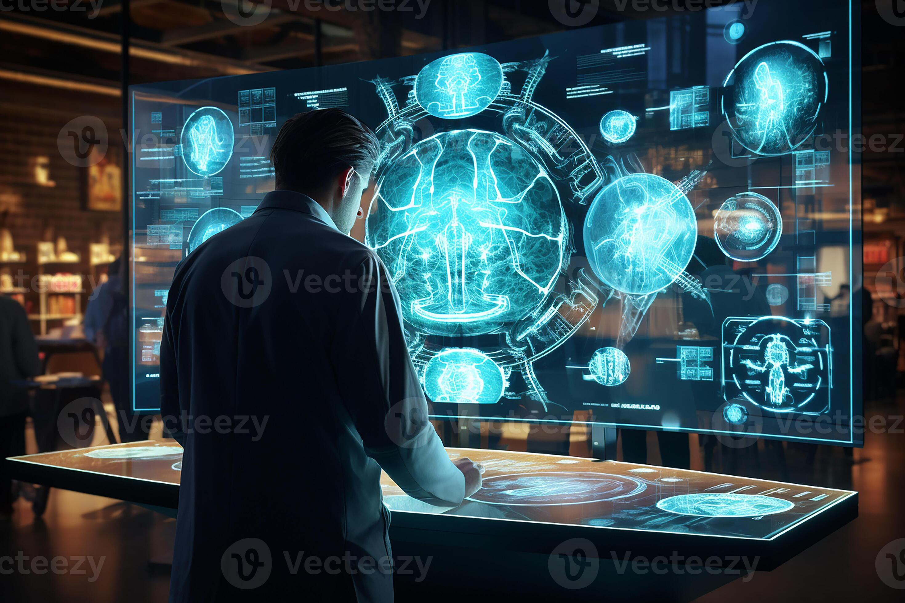 ai generado radiólogo examinando un Connecticut escanear en un caja ligera, con detallado ...