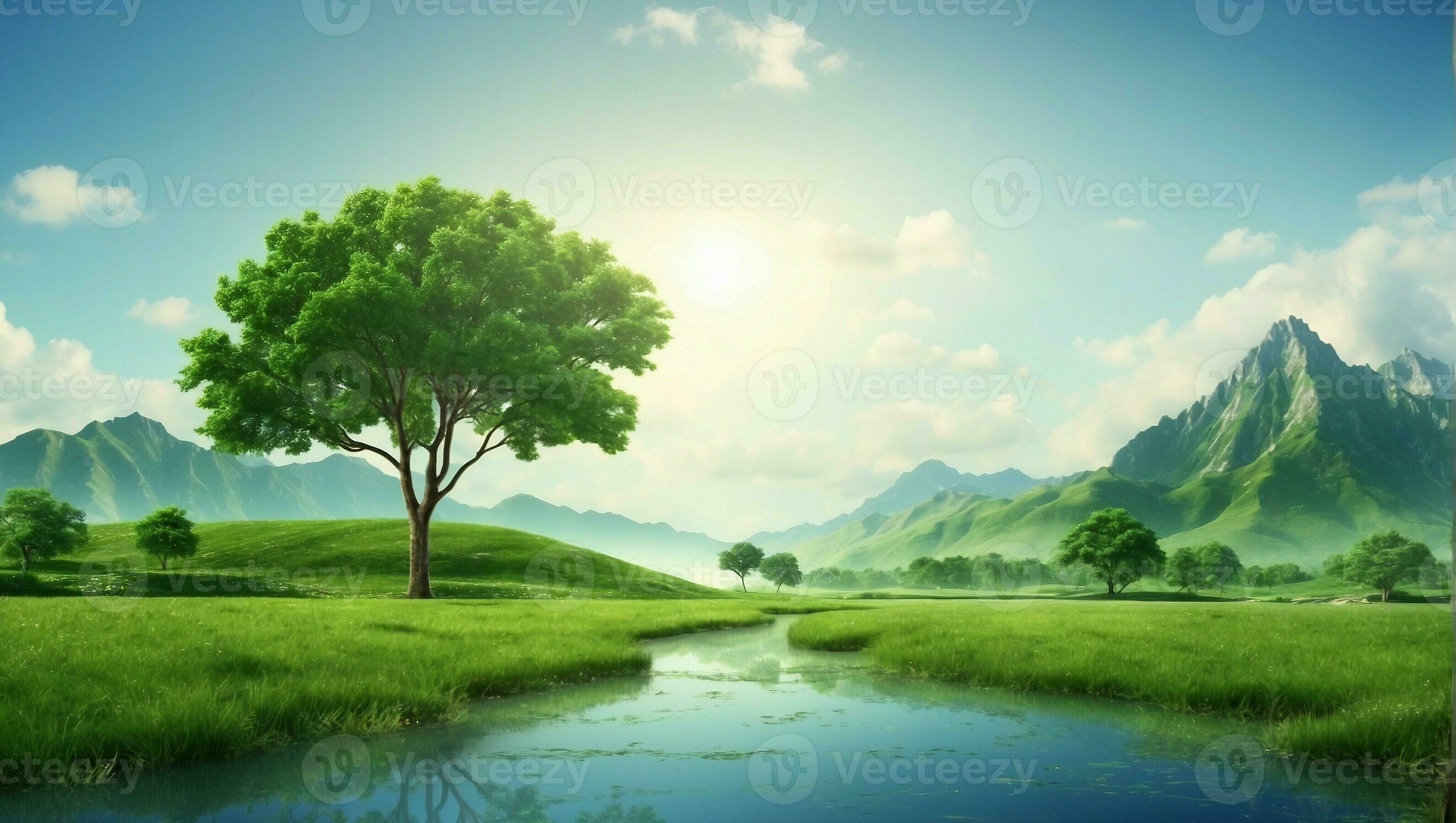 AI generated Peaceful Lush Greenery in Natural Environment 35327364 ...