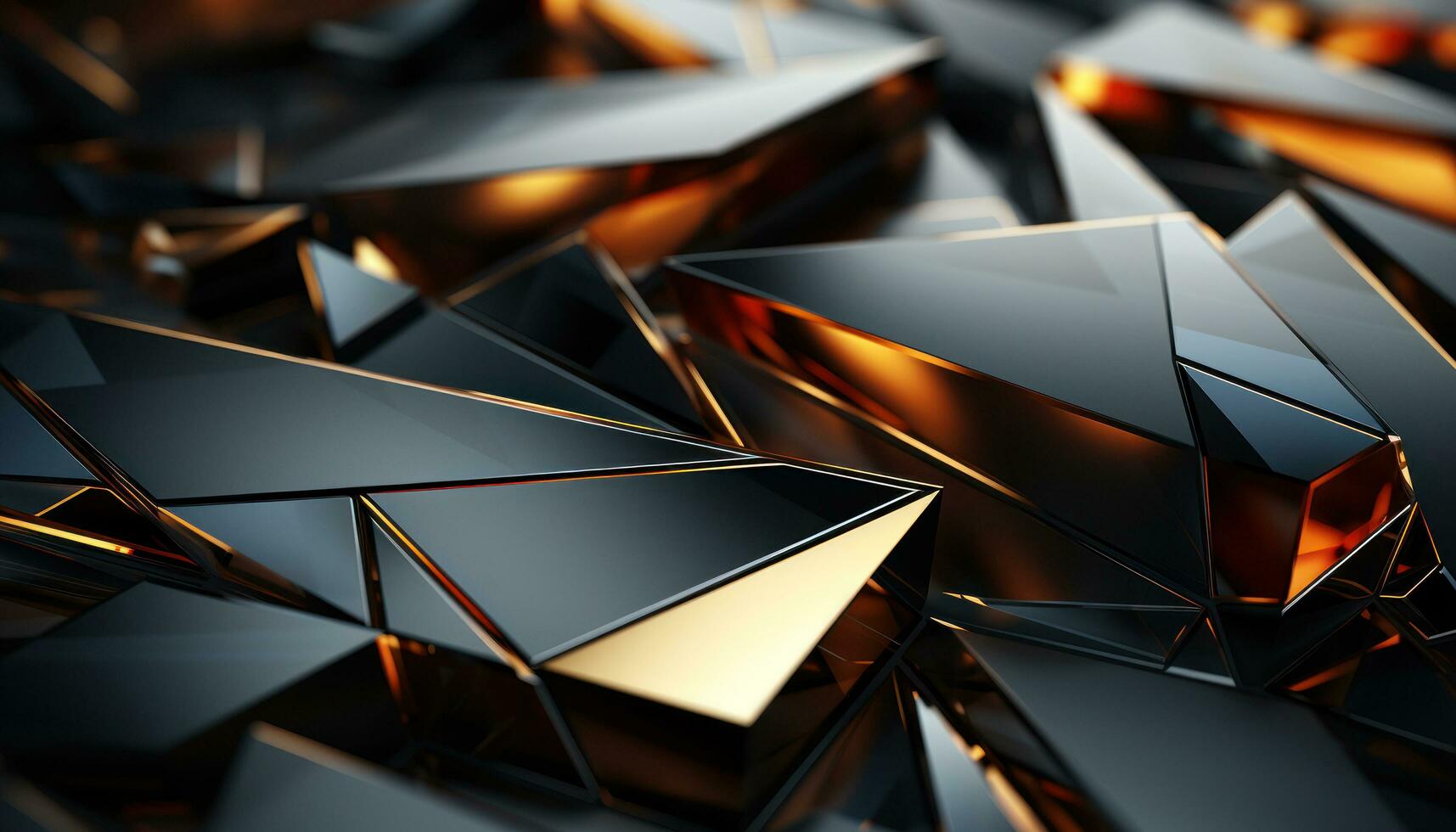 AI generated Abstract gold and black triangular shapes background ...