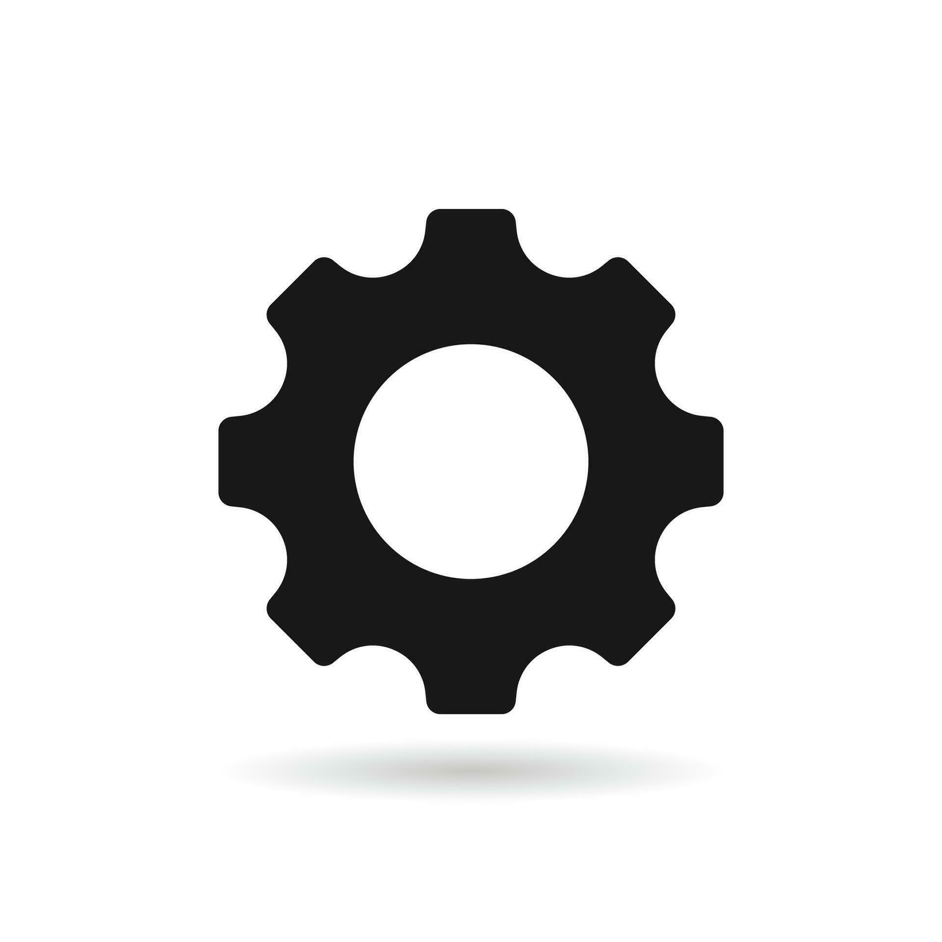 Settings vector icon. Gear symbol. Vector gear tool or button for web ...