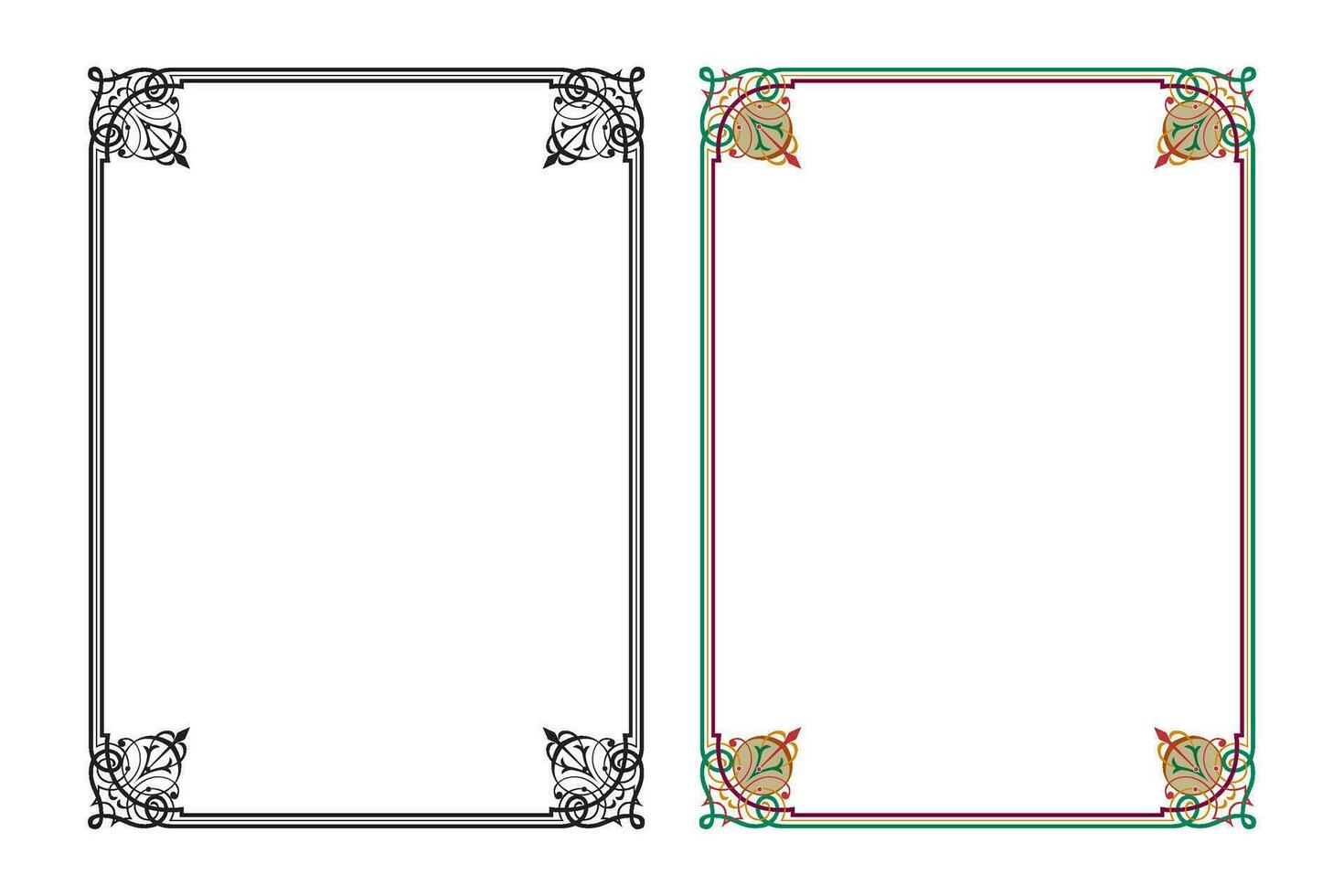 Vintage floral classic calligraphic retro vignette scroll frames ...