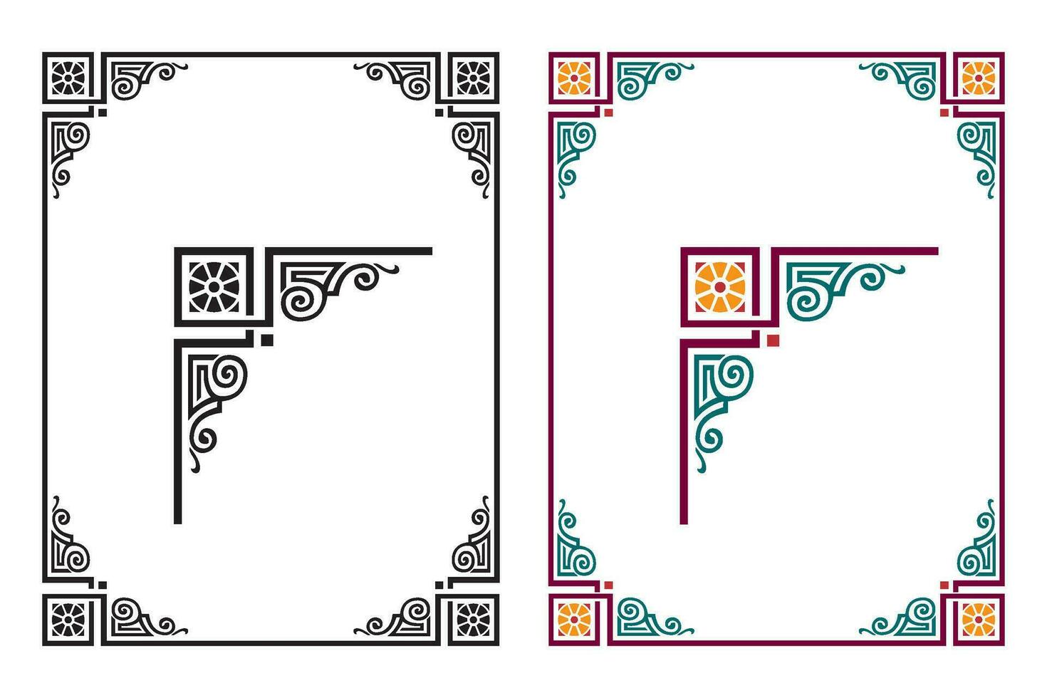 Vintage floral classic calligraphic retro vignette scroll frames ...