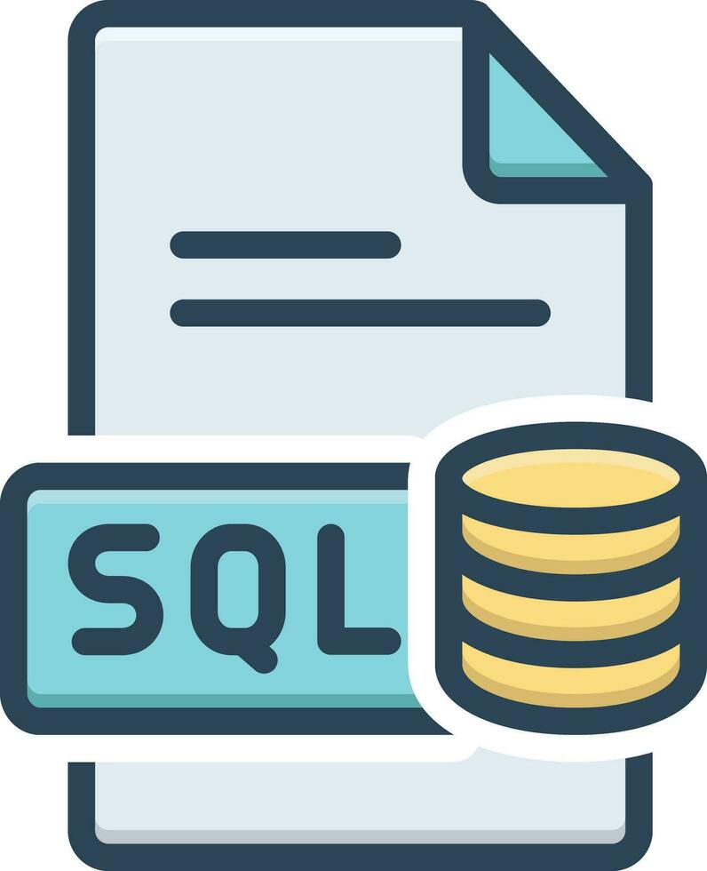 color icon for sql 35339409 Vector Art at Vecteezy