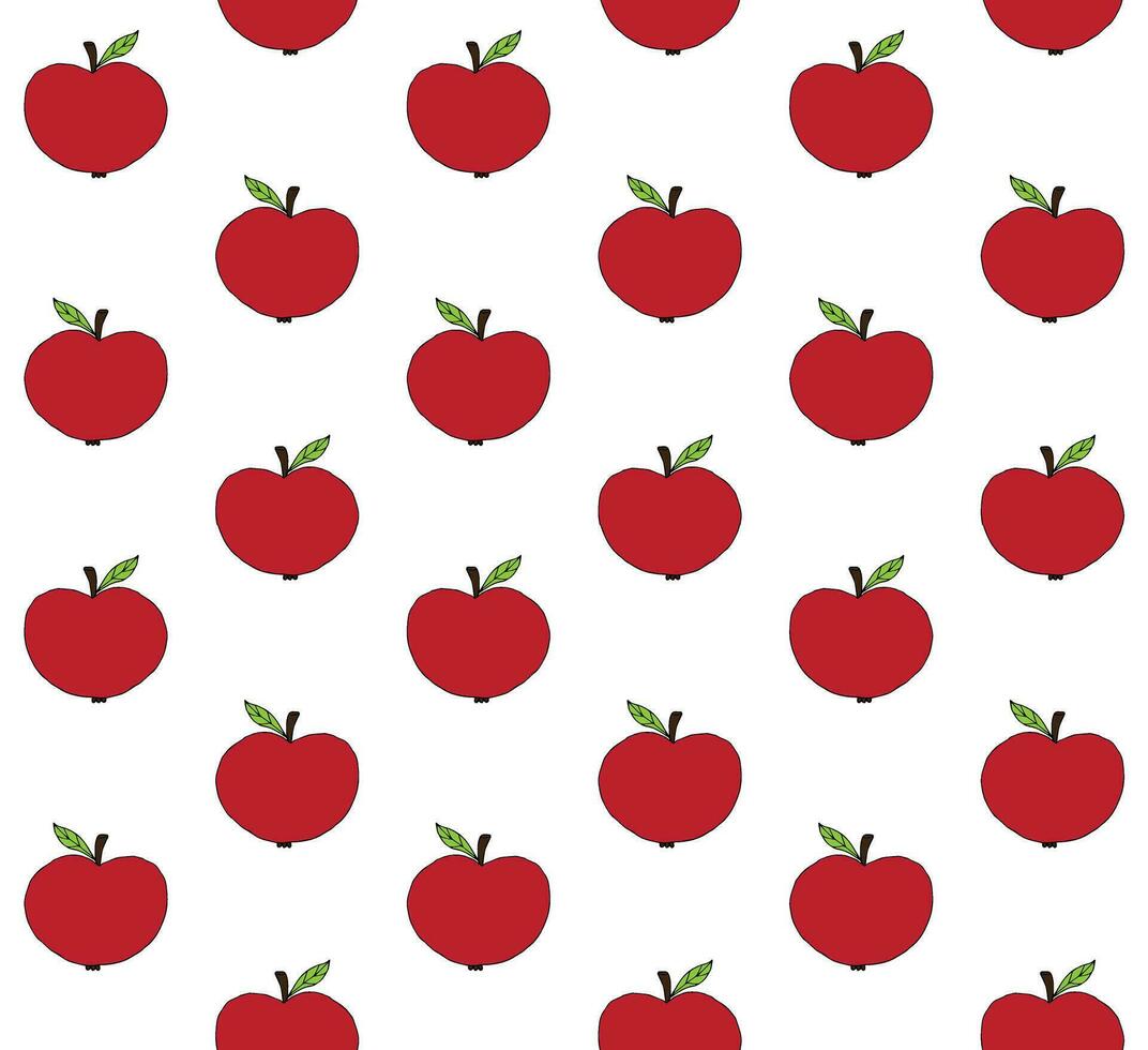 Vector Seamless Pattern Of Hand Drawn Apple 35341789 Vector Art At Vecteezy