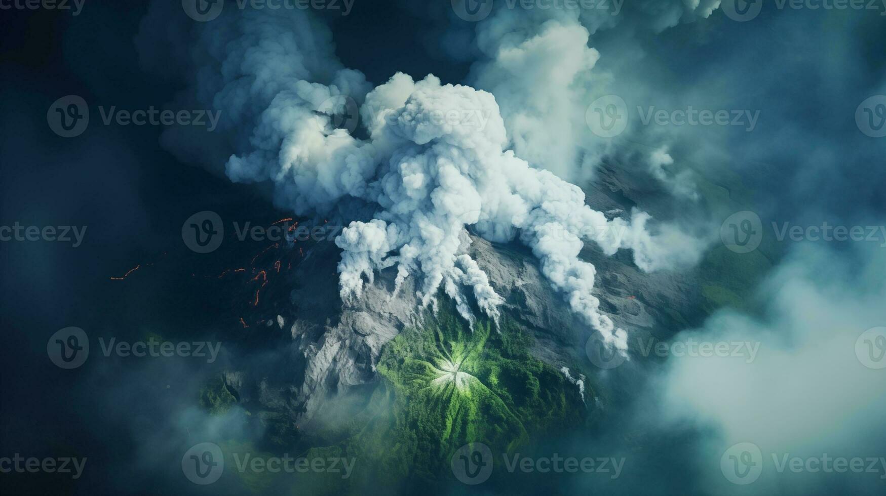 AI generated scene of volcano eruption in natural environment 35350645 ...