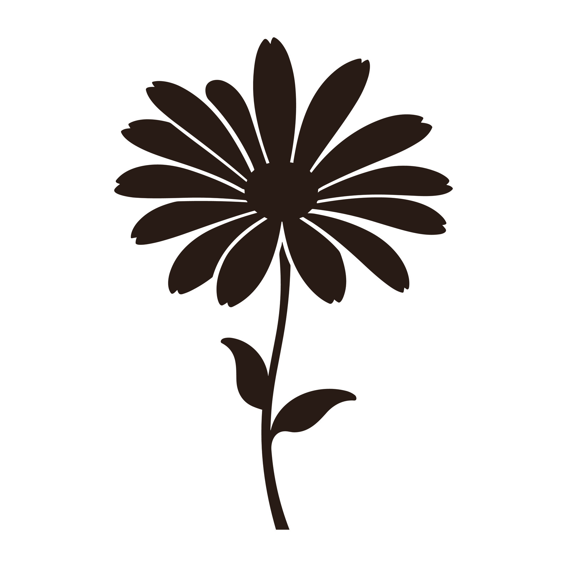 Daisy Flower Silhouette Vector Isolated On A White Background 35353821
