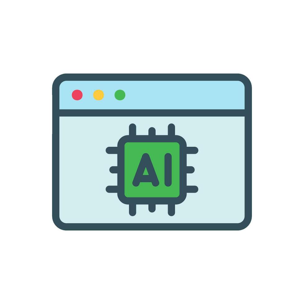 AI Optimization icon with browser and chip 35355299 Vector Art at Vecteezy