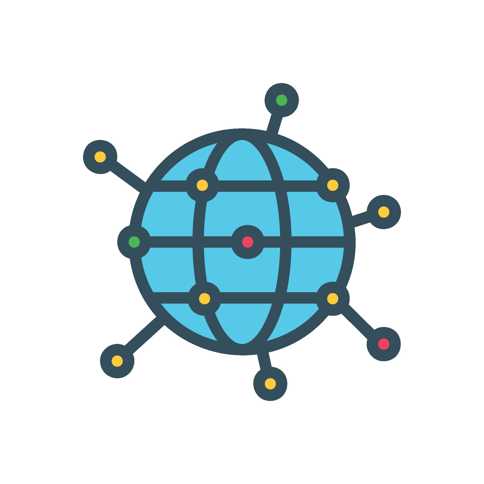 Global Network icon with globe and dots 35355300 Vector Art at Vecteezy