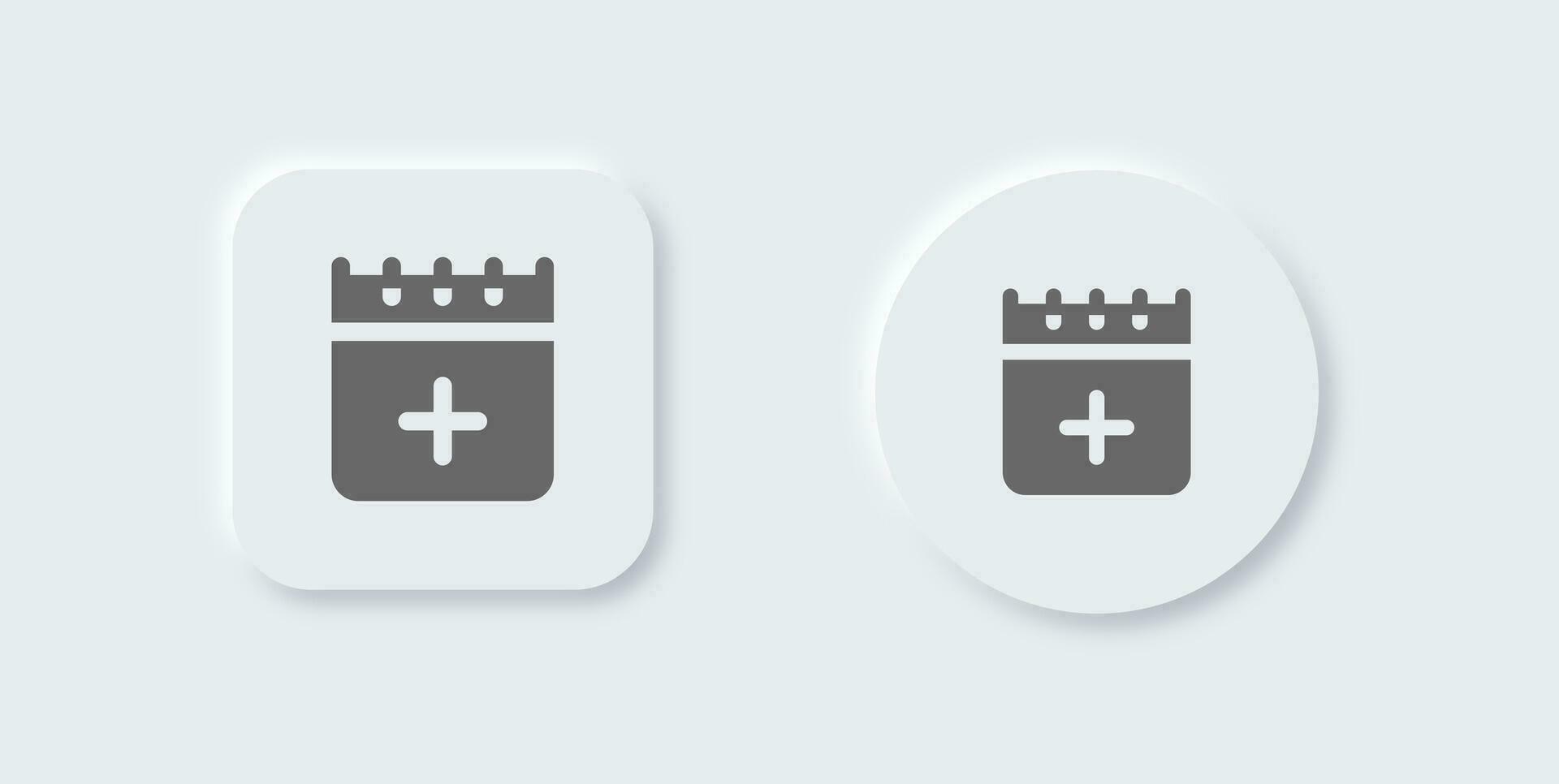 Add Event Solid Icon In Neomorphic Design Style Schedule Signs Vector