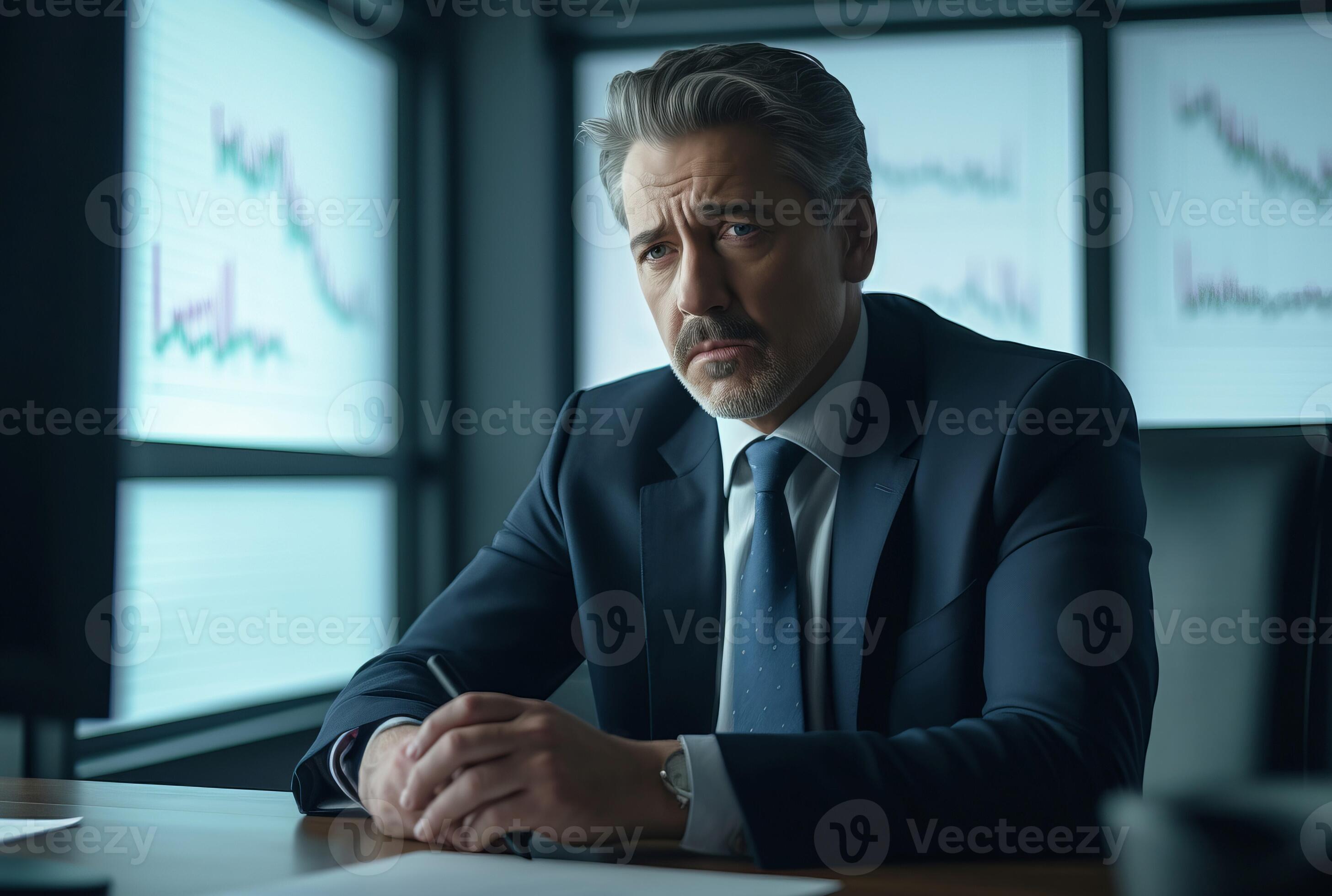 AI generated Ceo sitting table and thinking. Generate Ai 35360057 Stock Photo at Vecteezy