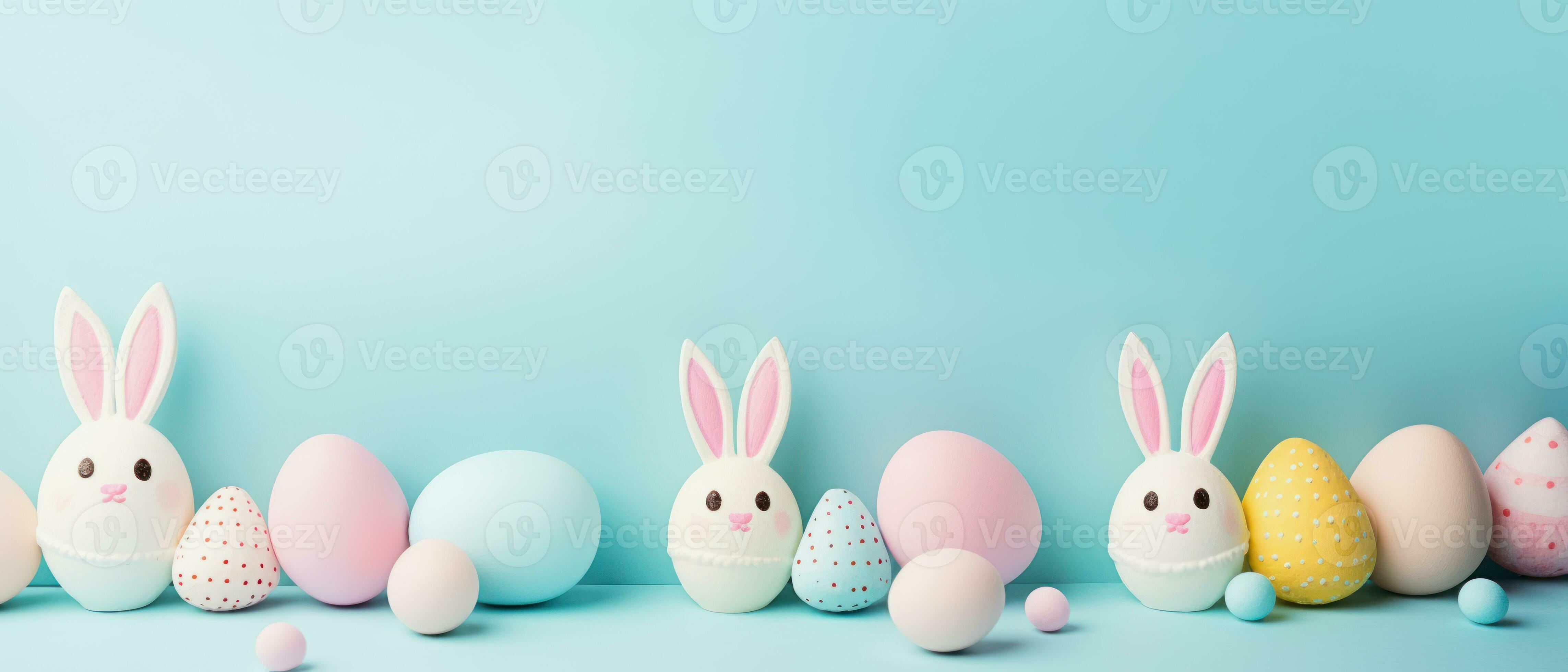 AI generated ai generative illustration of a light blue easter ...