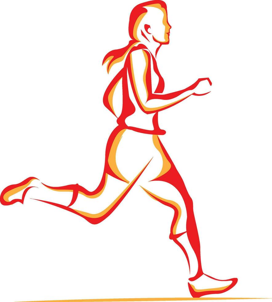 Woman running, illustration 35366315 Vector Art at Vecteezy