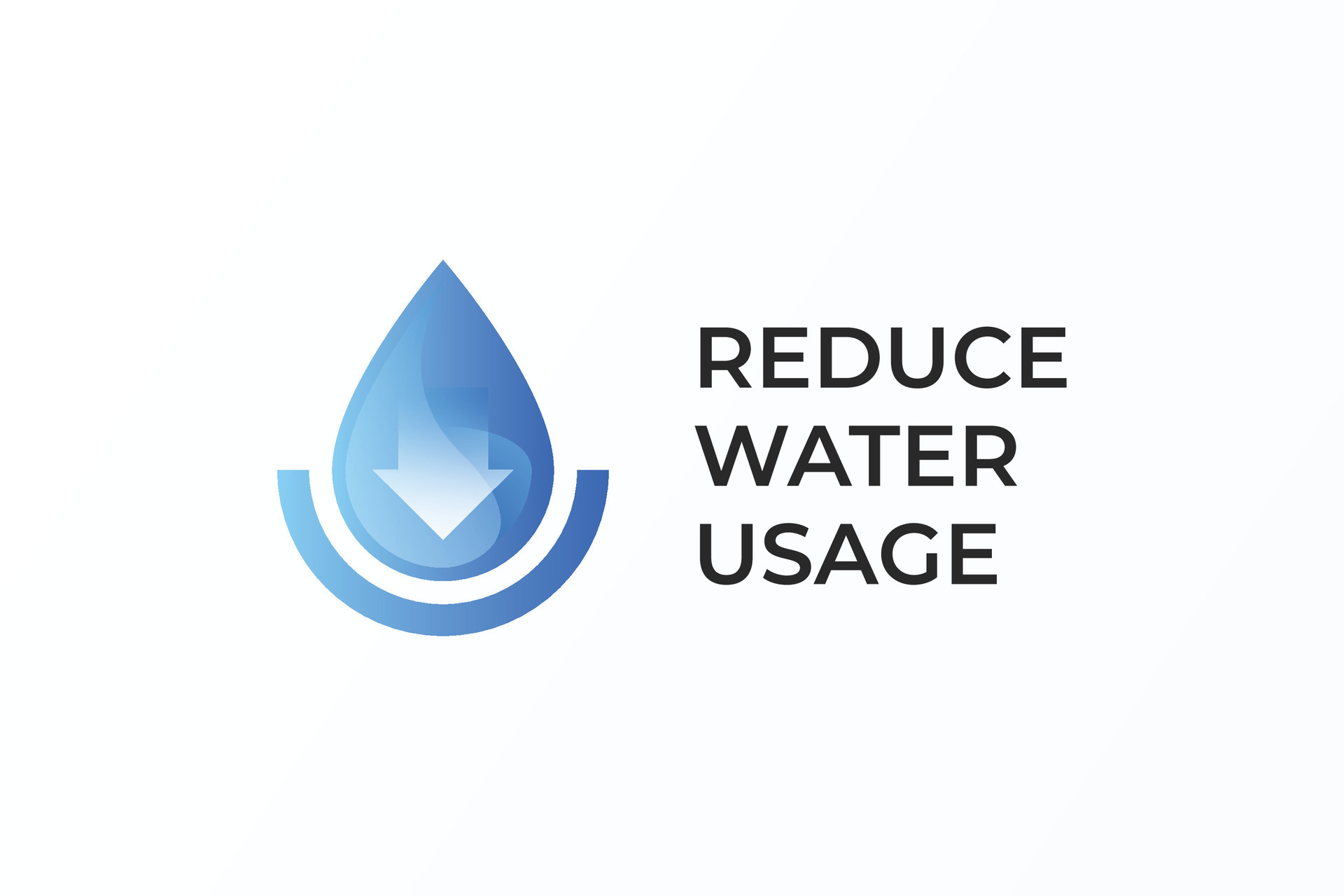 Reduce Water Usage Logo Concept for Life Human Environment Sustainable ...