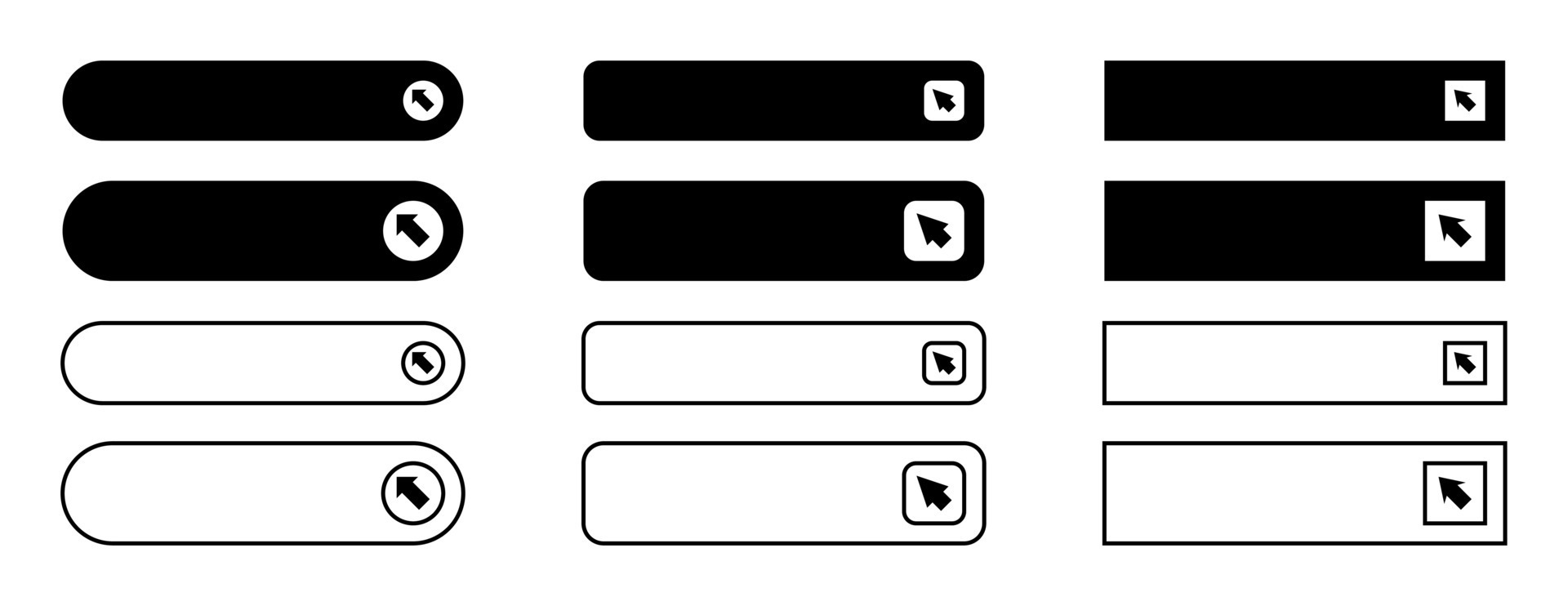set icon click button here. search web button with arrow pointer ...