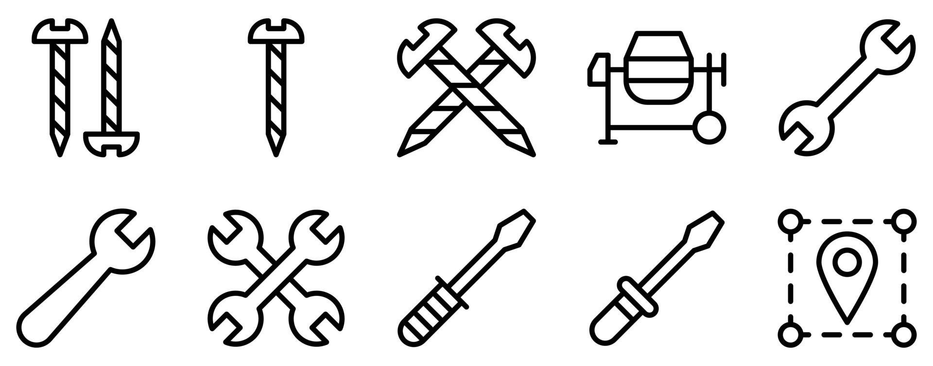 construction project line style icon set collection 35371142 Vector Art ...