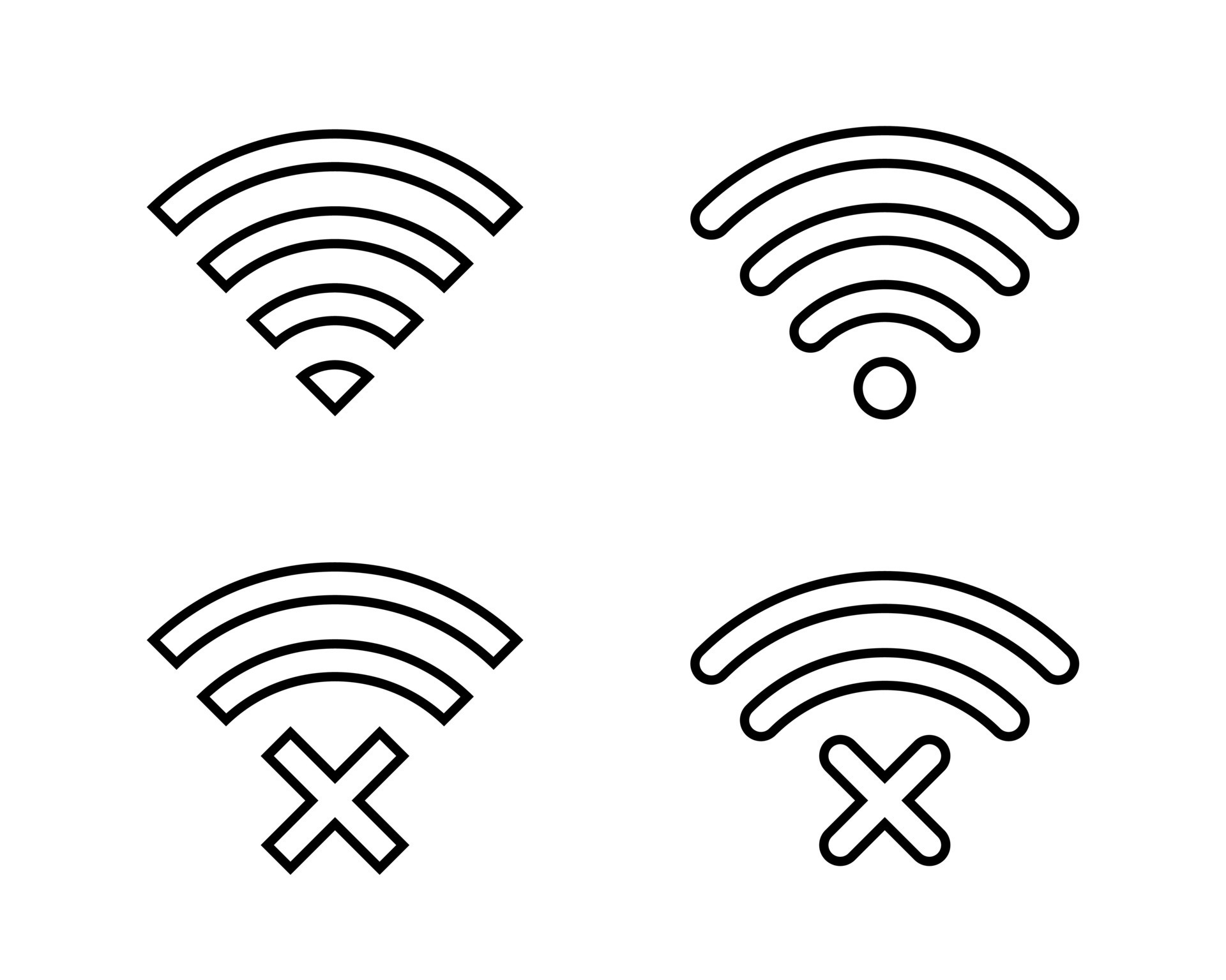 Connect And Disconnect Wifi Icon In Line Style Wireless Network Vector