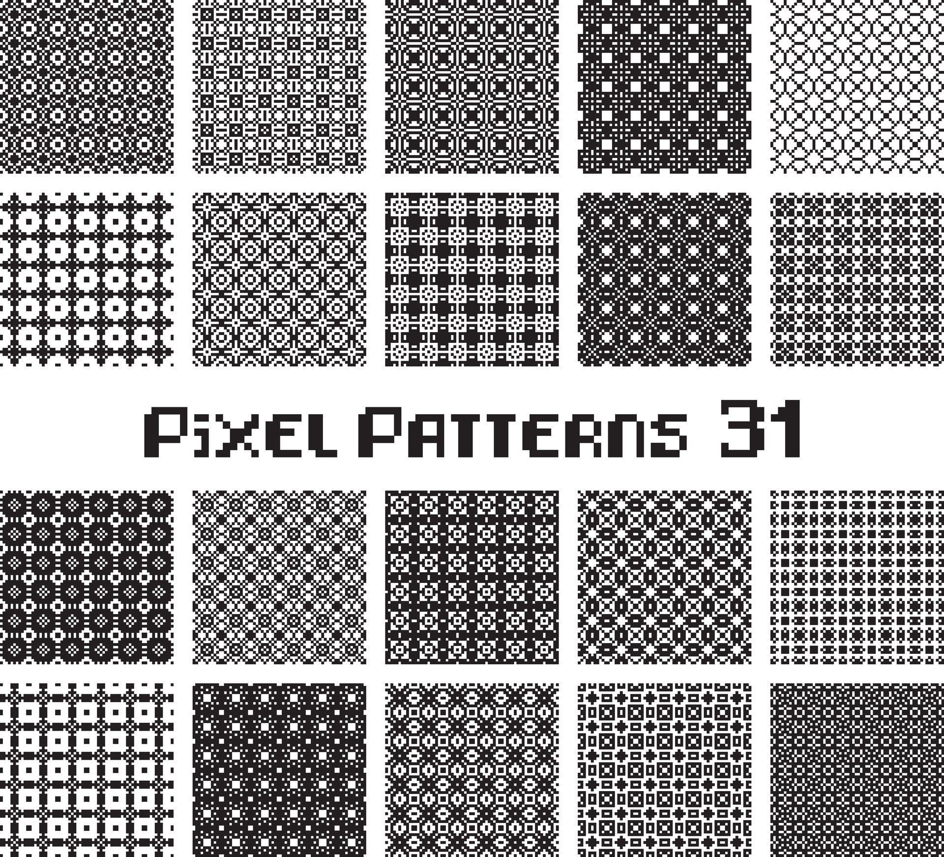 Abstract seamless pattern in pixel style. Set geometric design ...