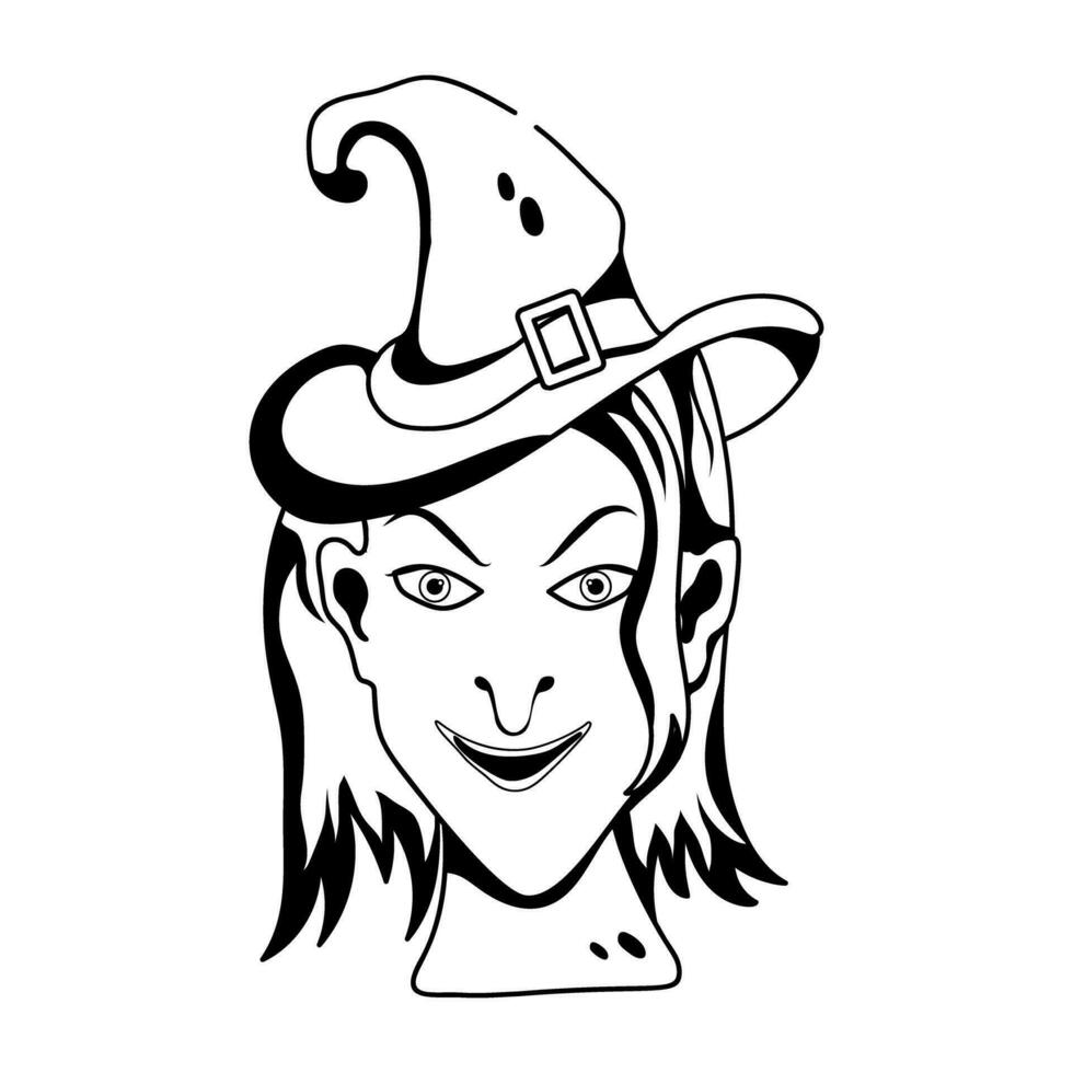 Trendy Witch Face 35373634 Vector Art at Vecteezy