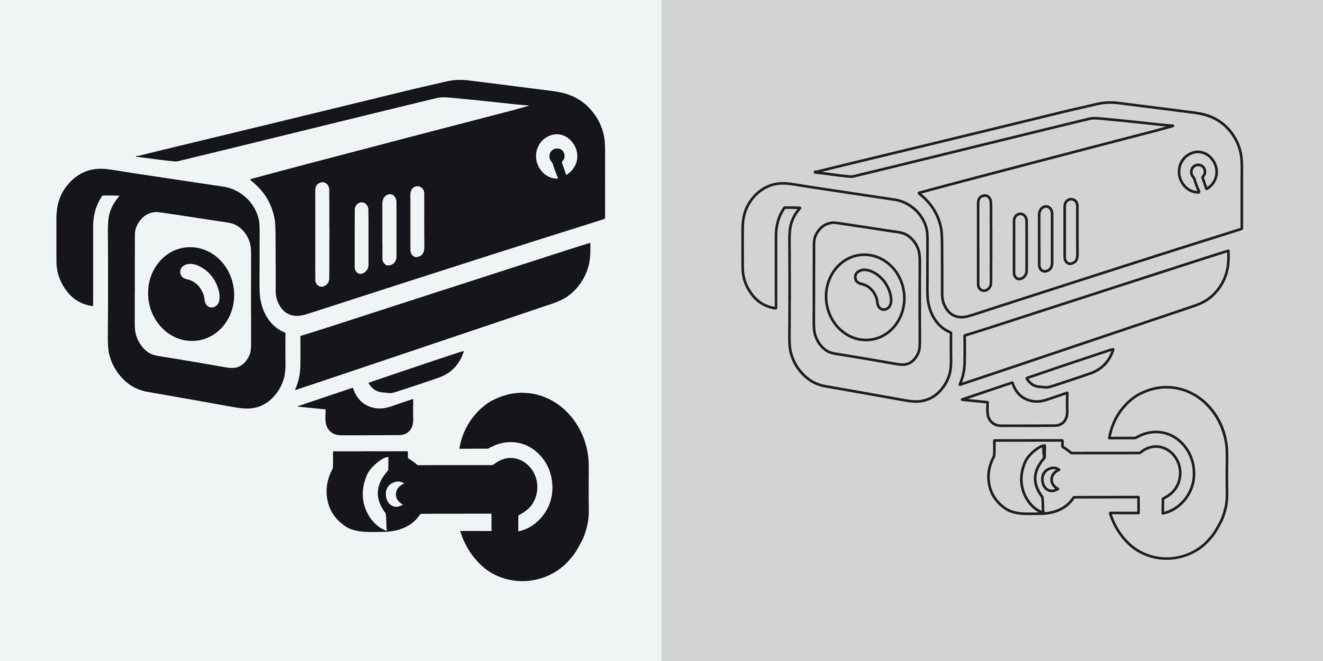 Set Of Security Or Surveillance Camera Icons Cctv Camera Icon Vector Graphics Wireless