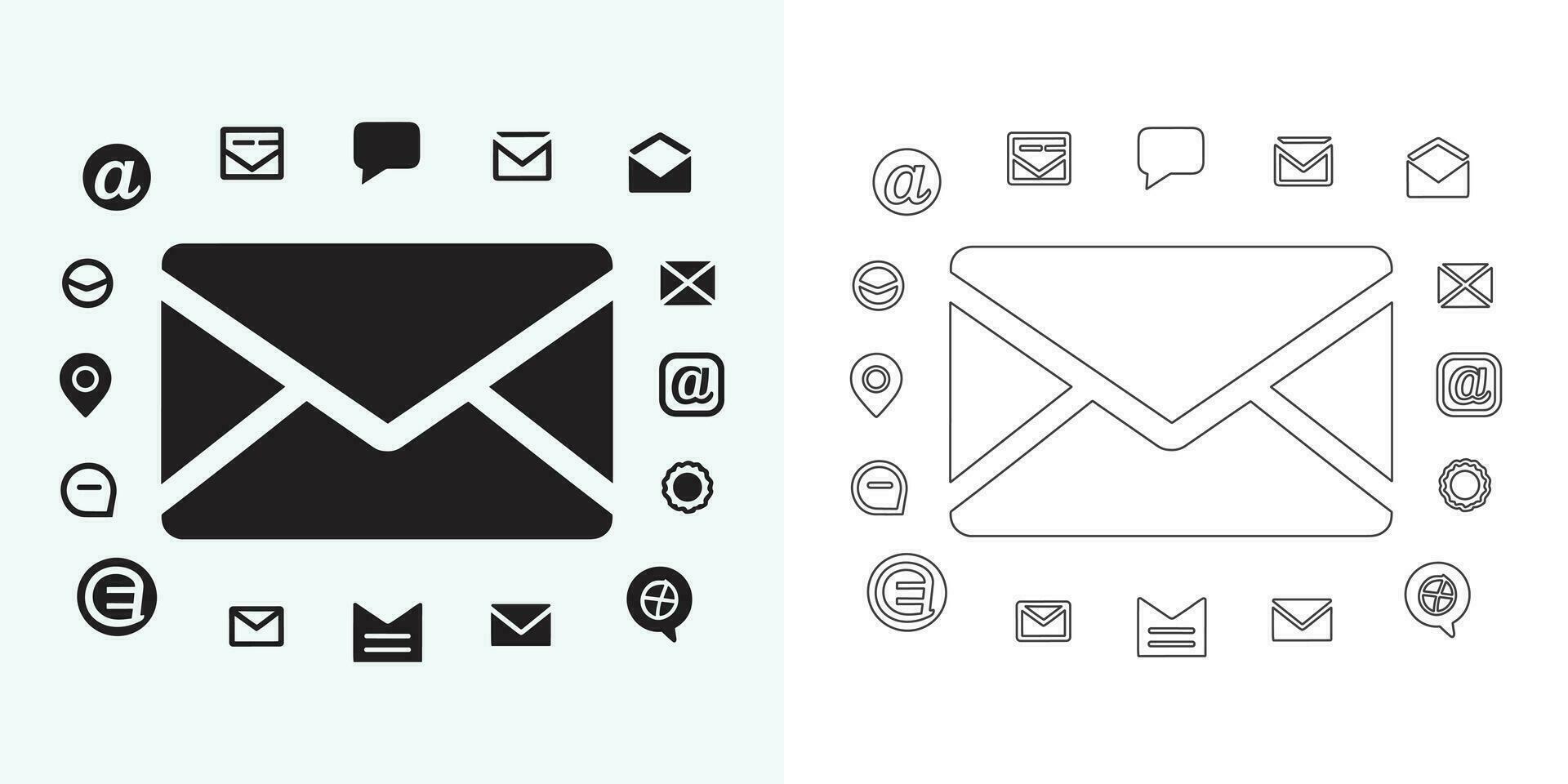 Email Envelope Icon Vector Illustration Mail Icon Set Email Icon Vector E Mail Icon Envelope