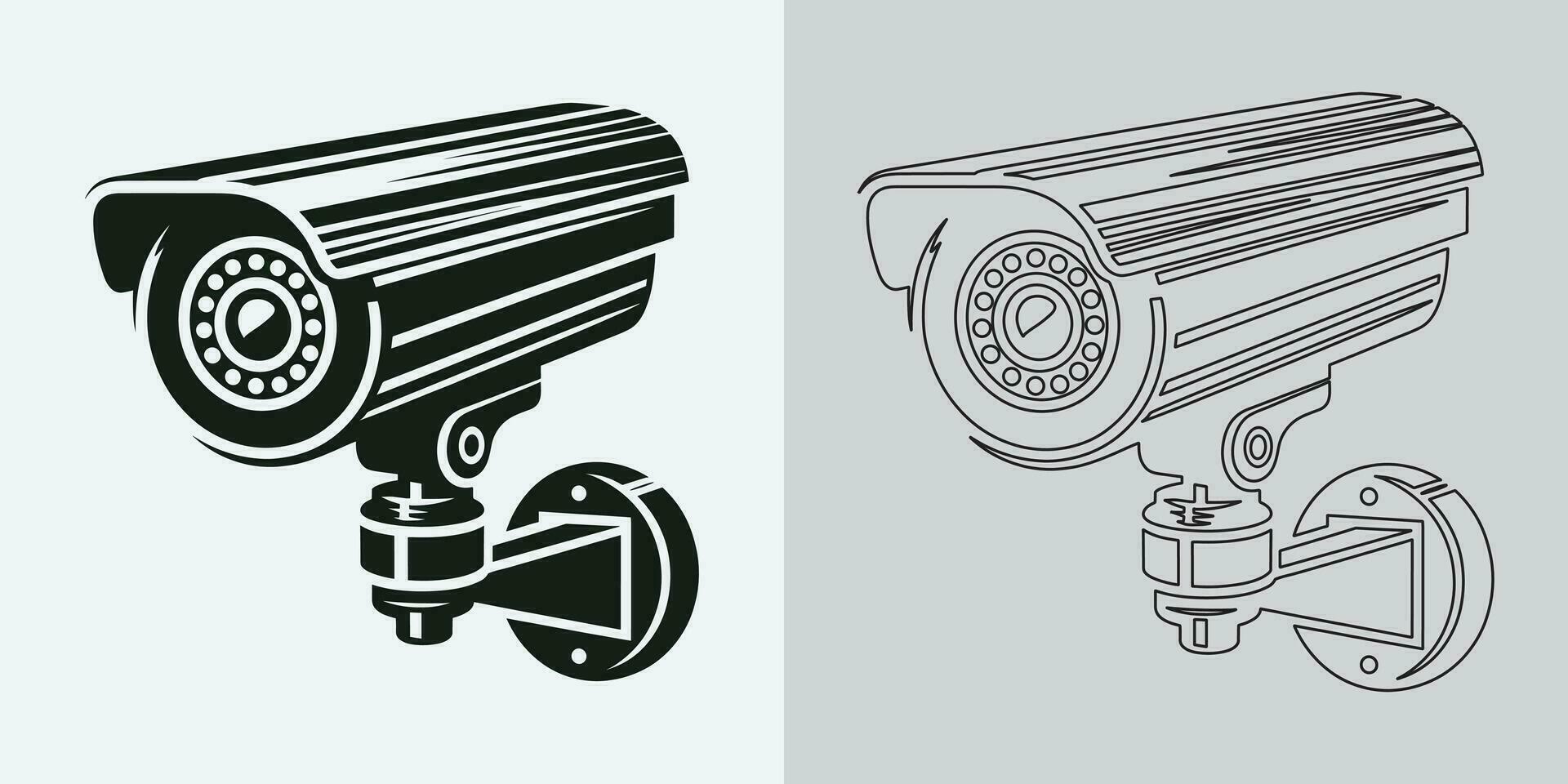 Set Of Security Or Surveillance Camera Icons Cctv Camera Icon Vector Graphics Wireless