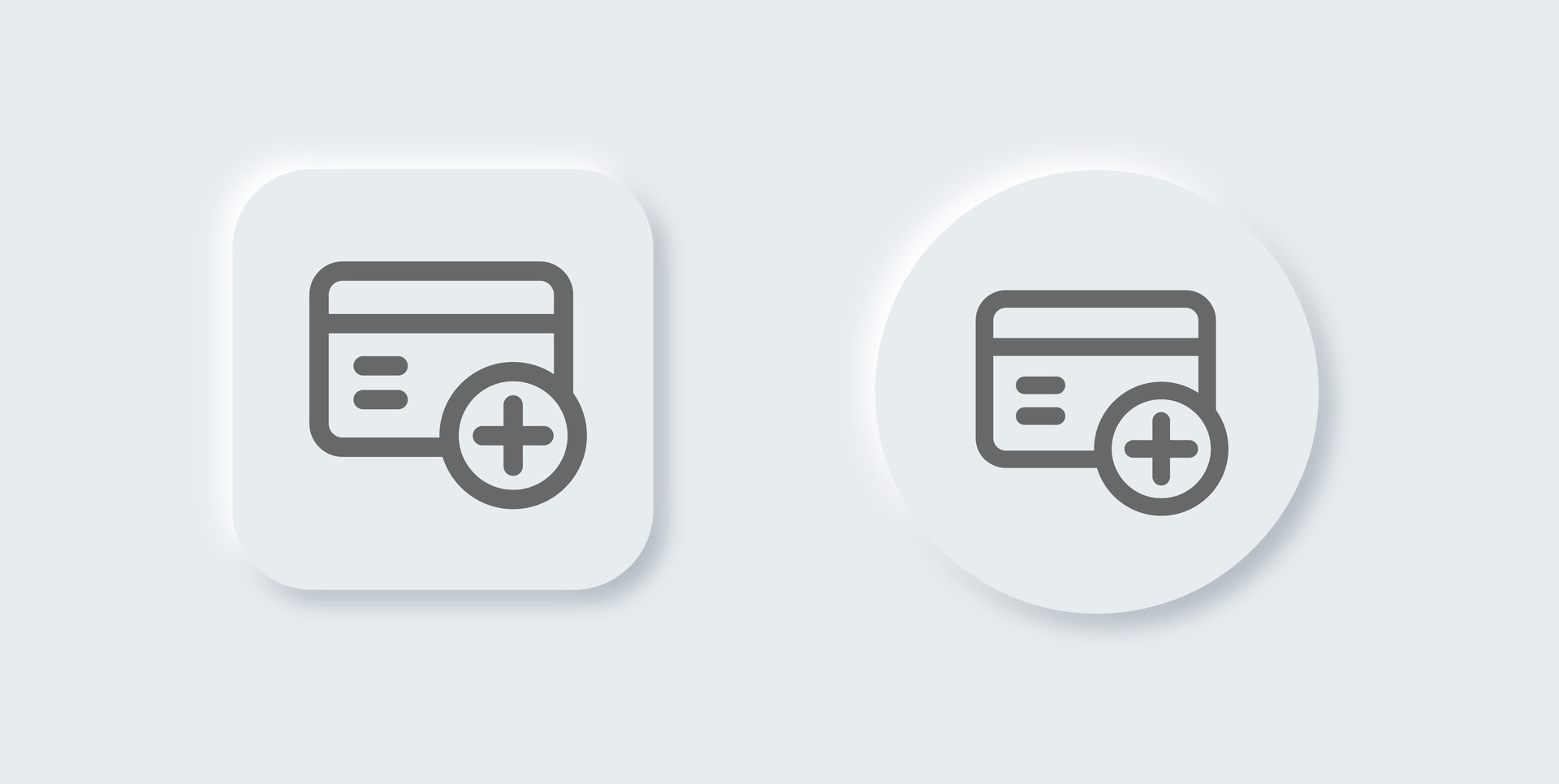 Add Card Line Icon In Neomorphic Design Style Payment Signs Vector