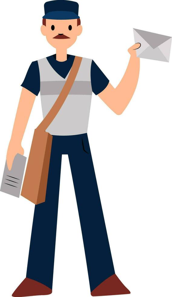 Postman Character Vector Illustration On A White Background 35377459 Vector Art At Vecteezy