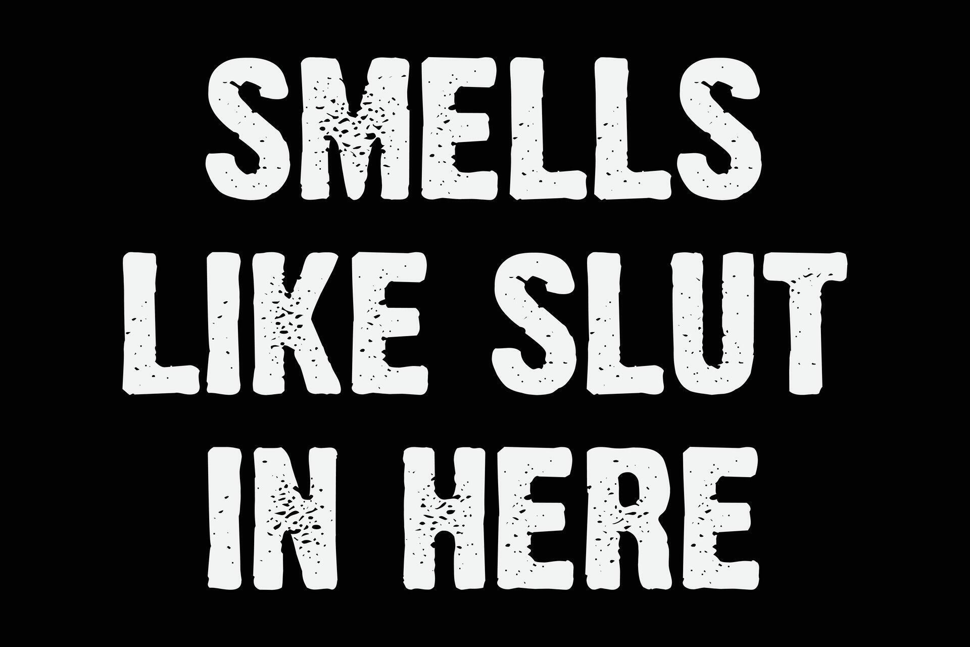 Funny Smells Like Slut In Here Offensive Adult Humor T Shirt Design
