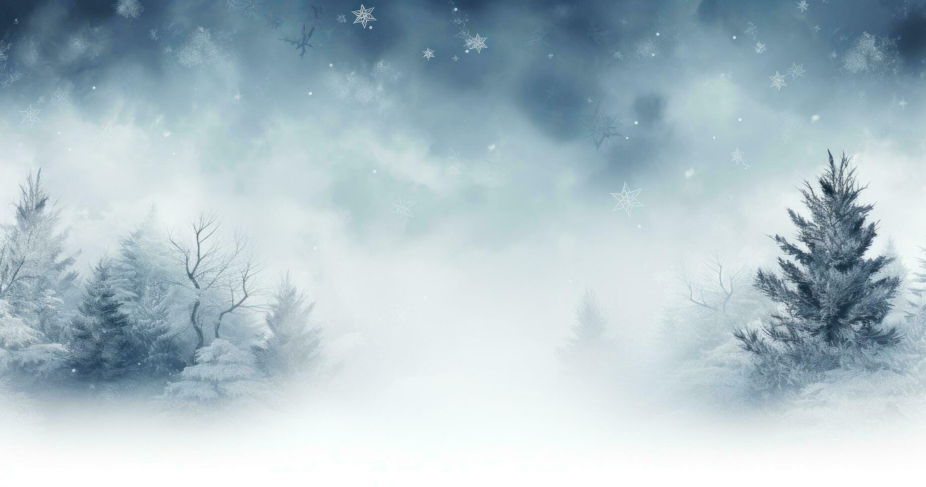 AI generated a white background with snowy trees and branches, 35381087 ...