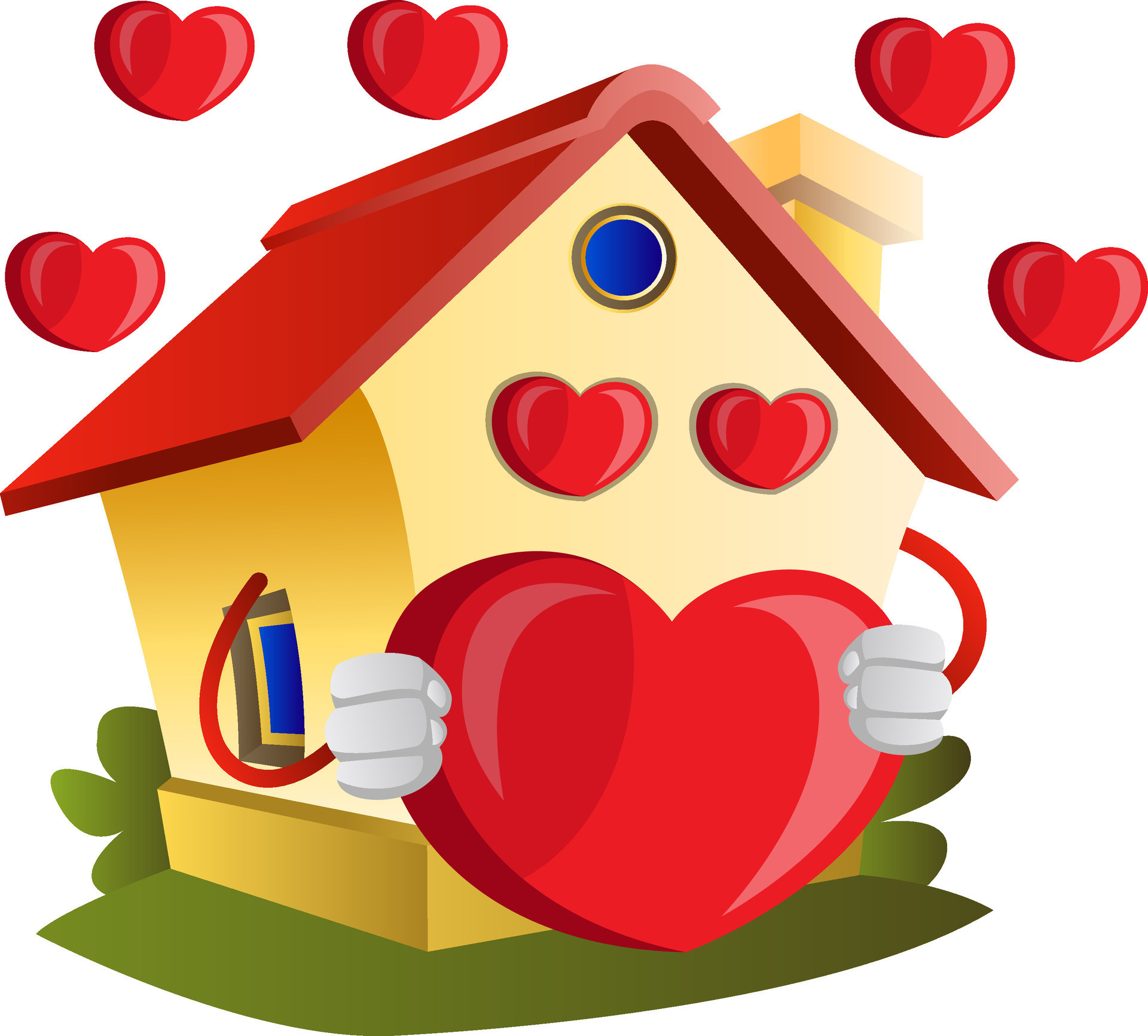 House with hearts, illustration, vector on white background. 35382684 Vector Art at Vecteezy