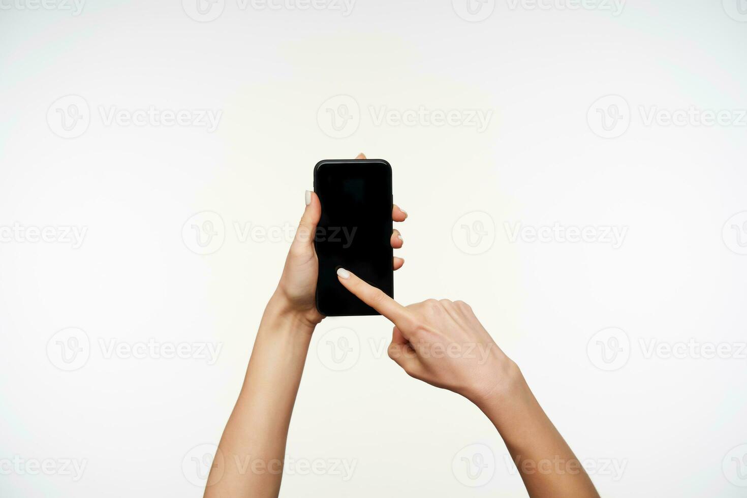 Horizontal Photo Of Young Womans Hands Being Raised While Keeping