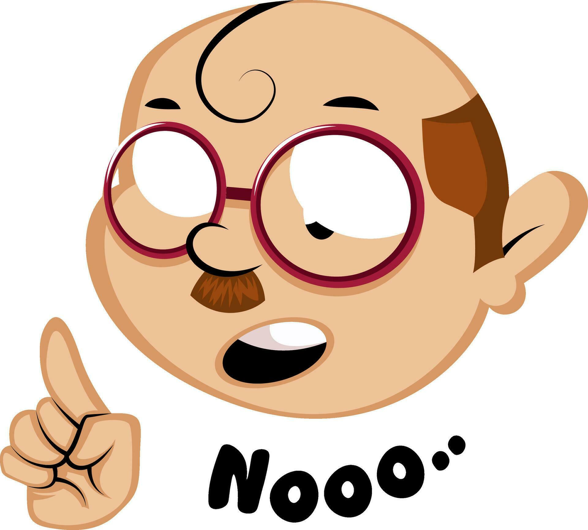 Funny human emoji with a Noo letters, illustration, vector on white background. 35386893 Vector ...