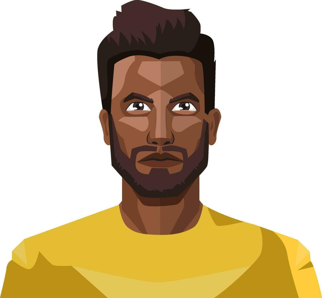 Handsome Guy With Beard And Short Hair Illustration Vector On White