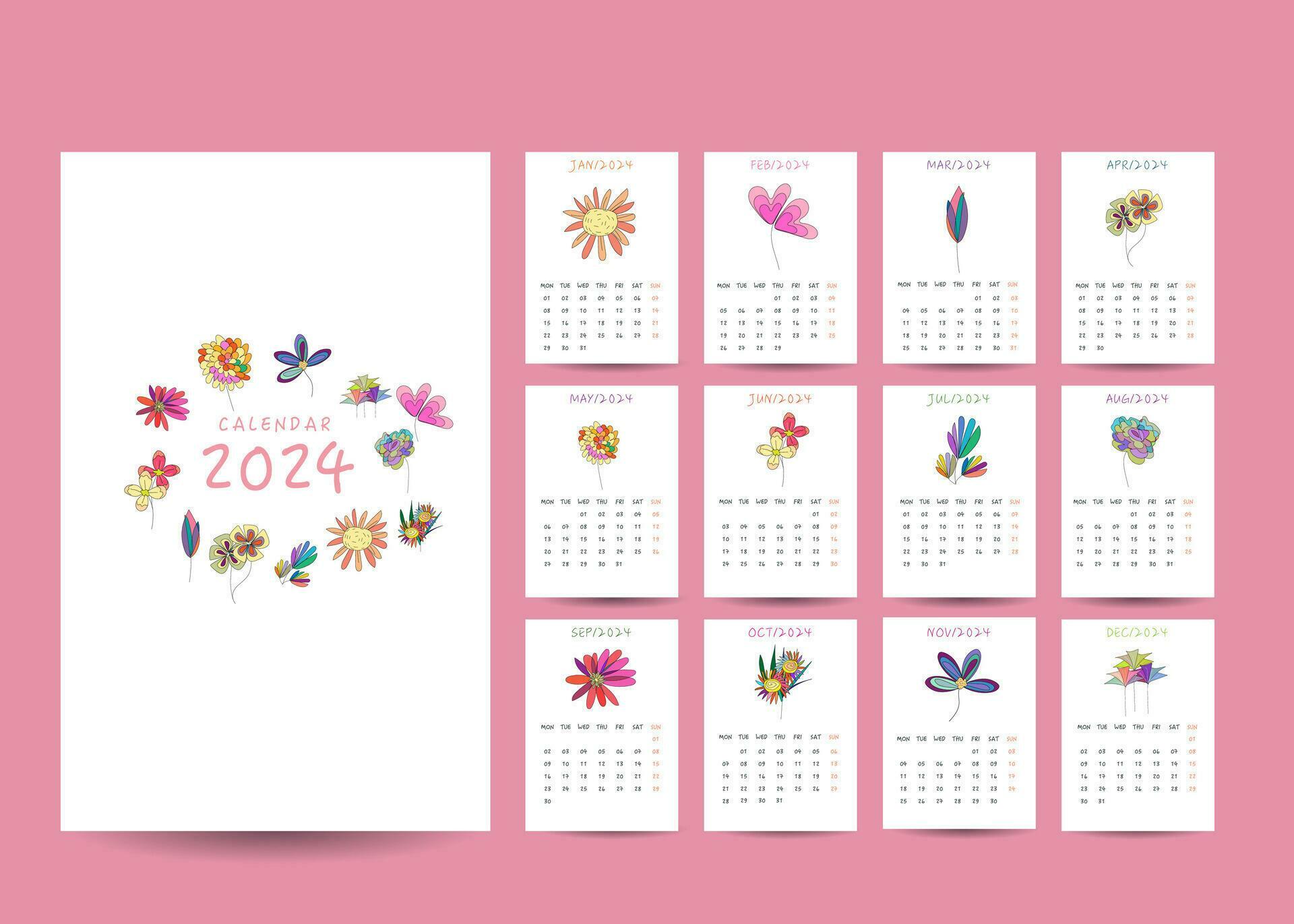 year plan flower 2c 35392024 Vector Art at Vecteezy