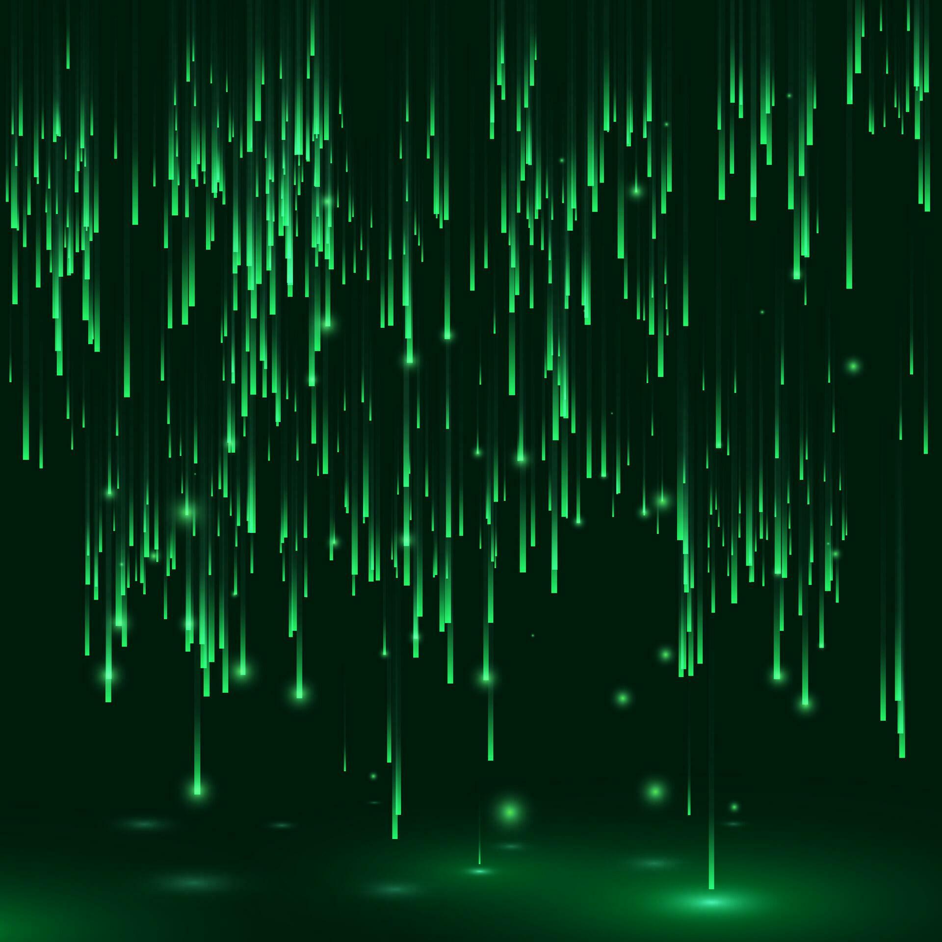 Green color background in a matrix style. Data stream. Falling random ...