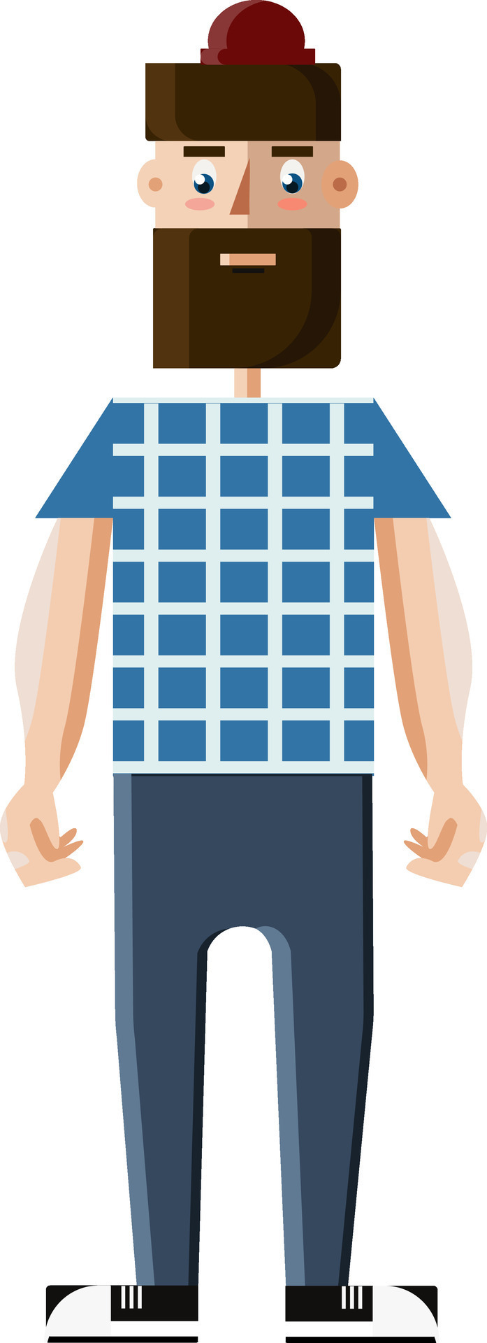 Man with beard and blue sweater vector or color illustration 35401812 ...