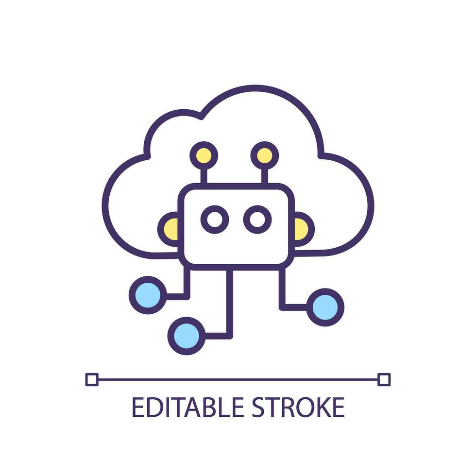 2d Editable Cloud Technologies Icon Representing Mooc Isolated Vector