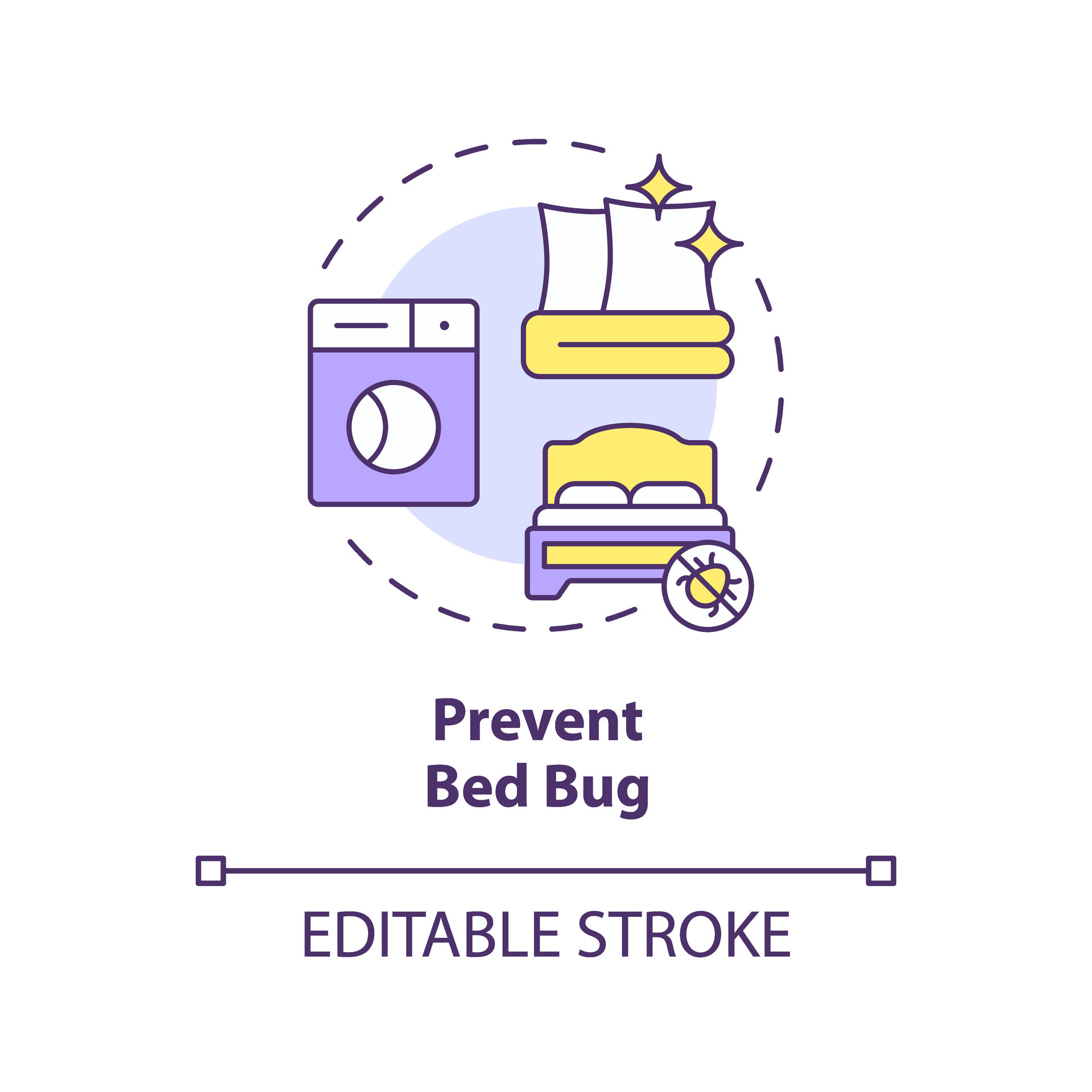2d Editable Multicolor Prevent Bed Bug Icon Simple Isolated Vector