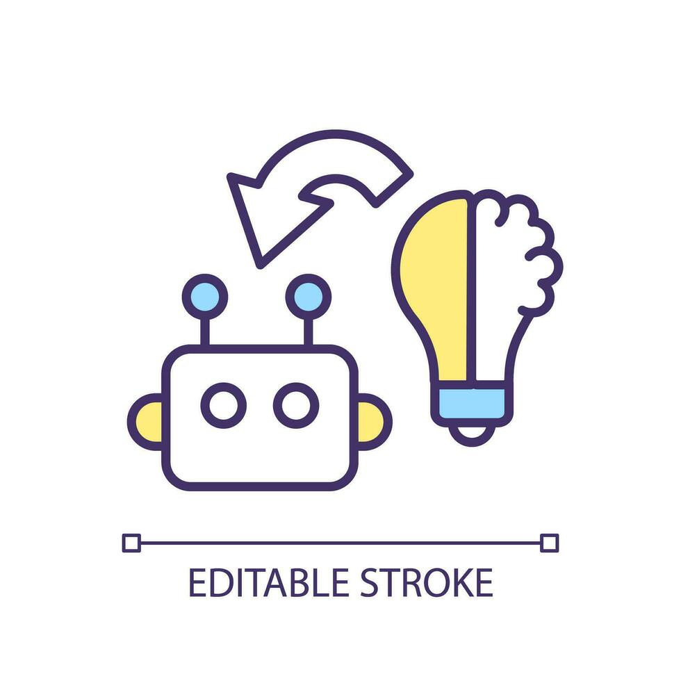 2d Editable Ml Algorithms Icon Representing Mooc Isolated Vector Multicolor Thin Line
