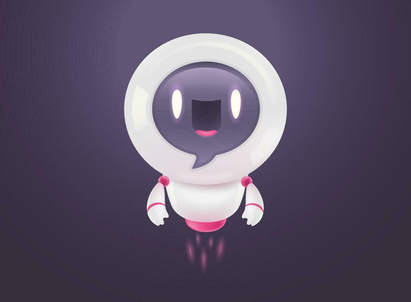Vector Illustration Of Cute Robot Vector Icon For Chatbot In Realistic Style Chat Bot