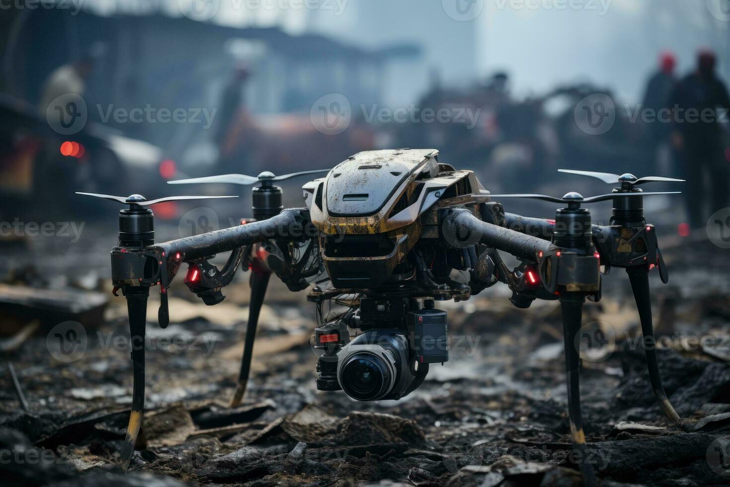 AI generated Advanced sensor equipped drones and robots in search and rescue operations ...