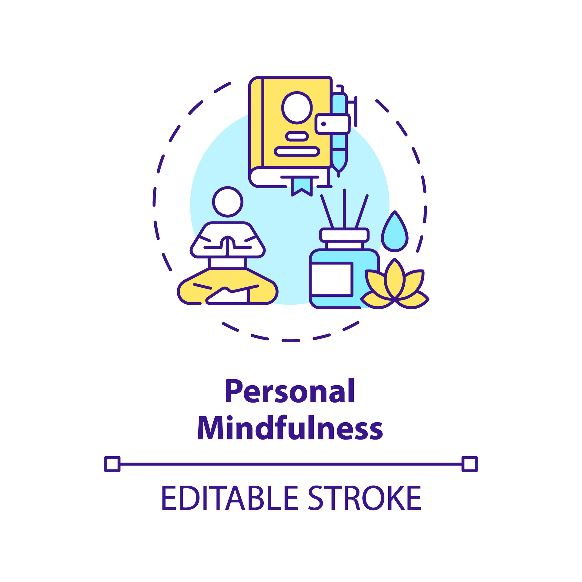 2D editable multicolor icon personal mindfulness concept, isolated ... 2D editable multicolor icon personal mindfulness concept, isolated ...