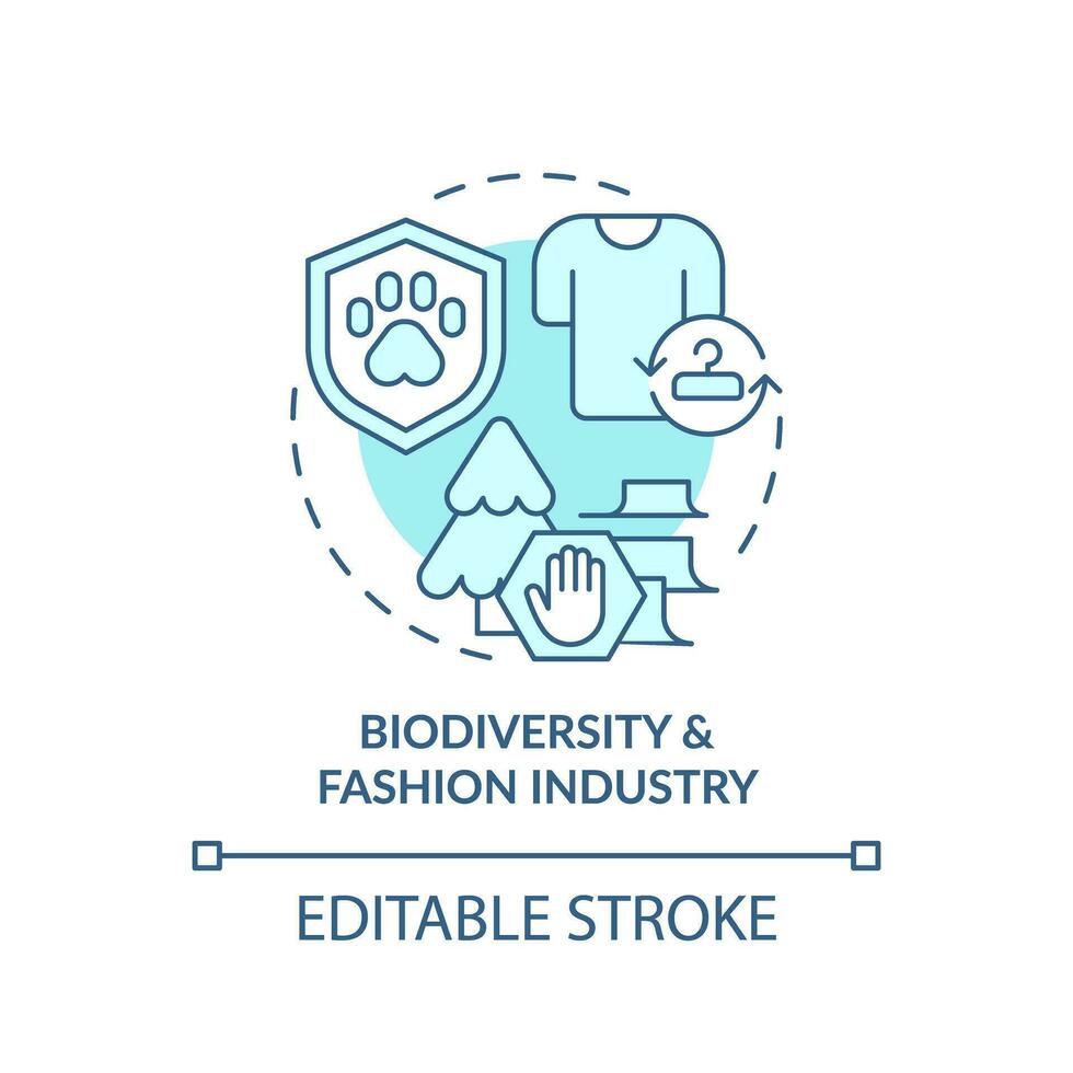2d Editable Blue Icon Biodiversity And Fashion Industry Concept