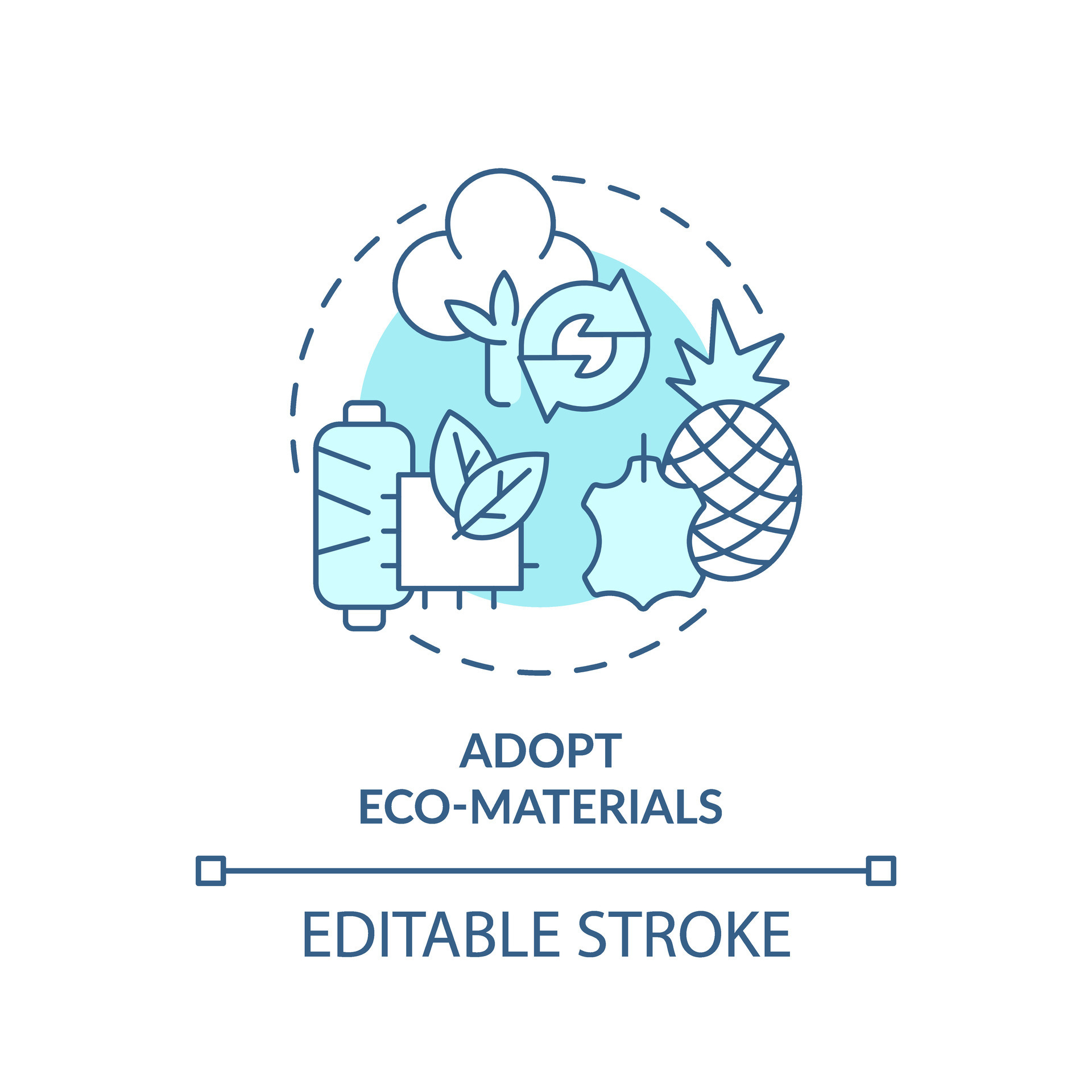 2D editable blue icon adopt eco materials concept, monochromatic ... 2D editable blue icon adopt eco materials concept, monochromatic ...